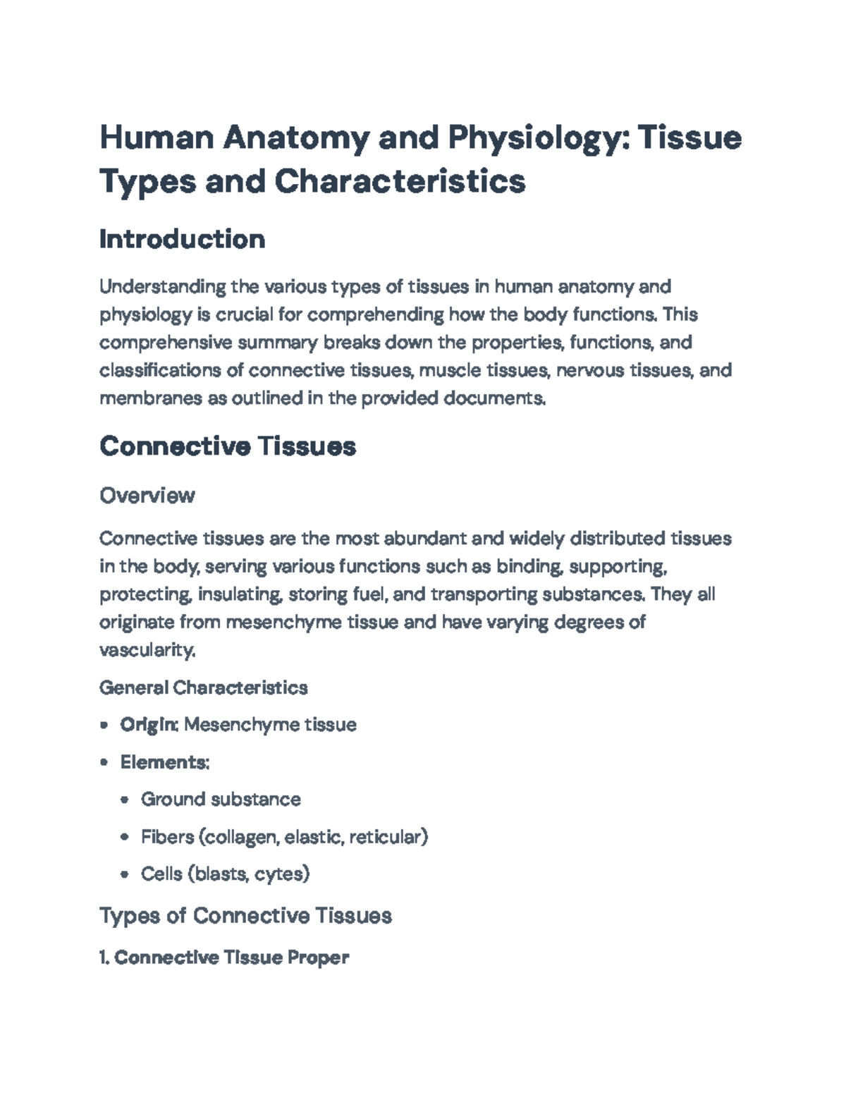 Human Anatomy and Physiology: Types and Functions of Tissues - Human ...