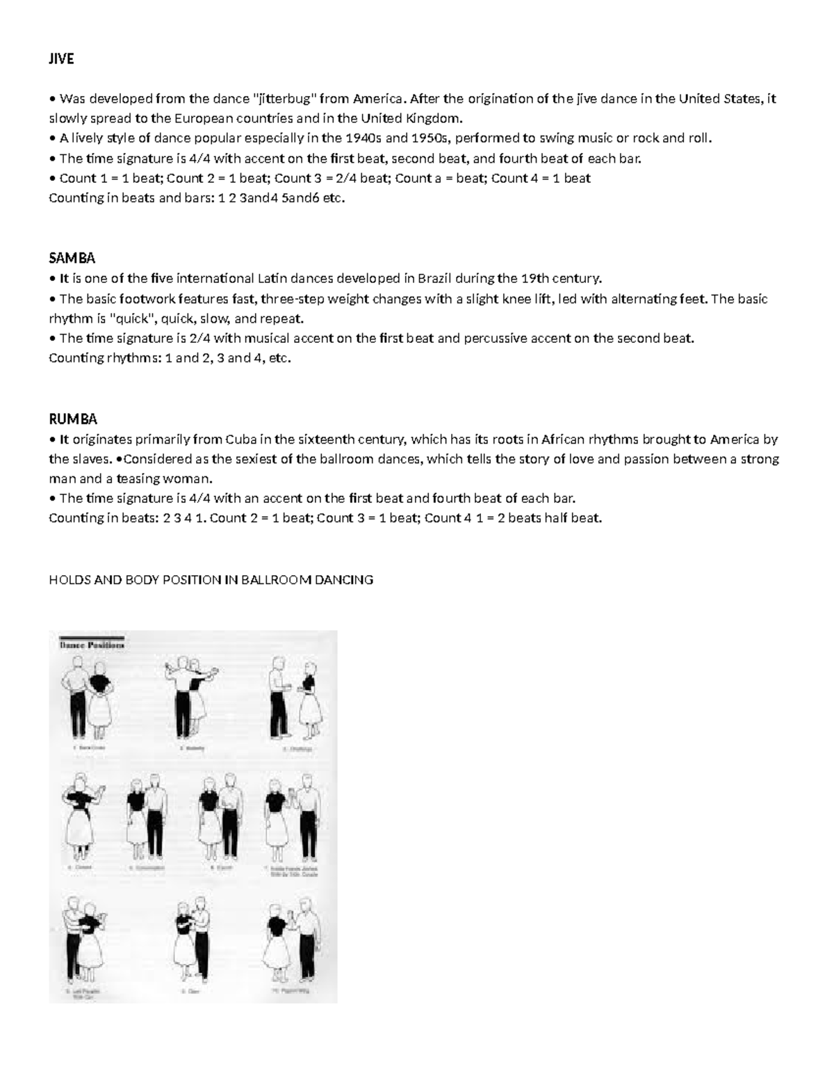 Grade 12 P.E. Lecture: Exploring Dance Styles and History - Studocu