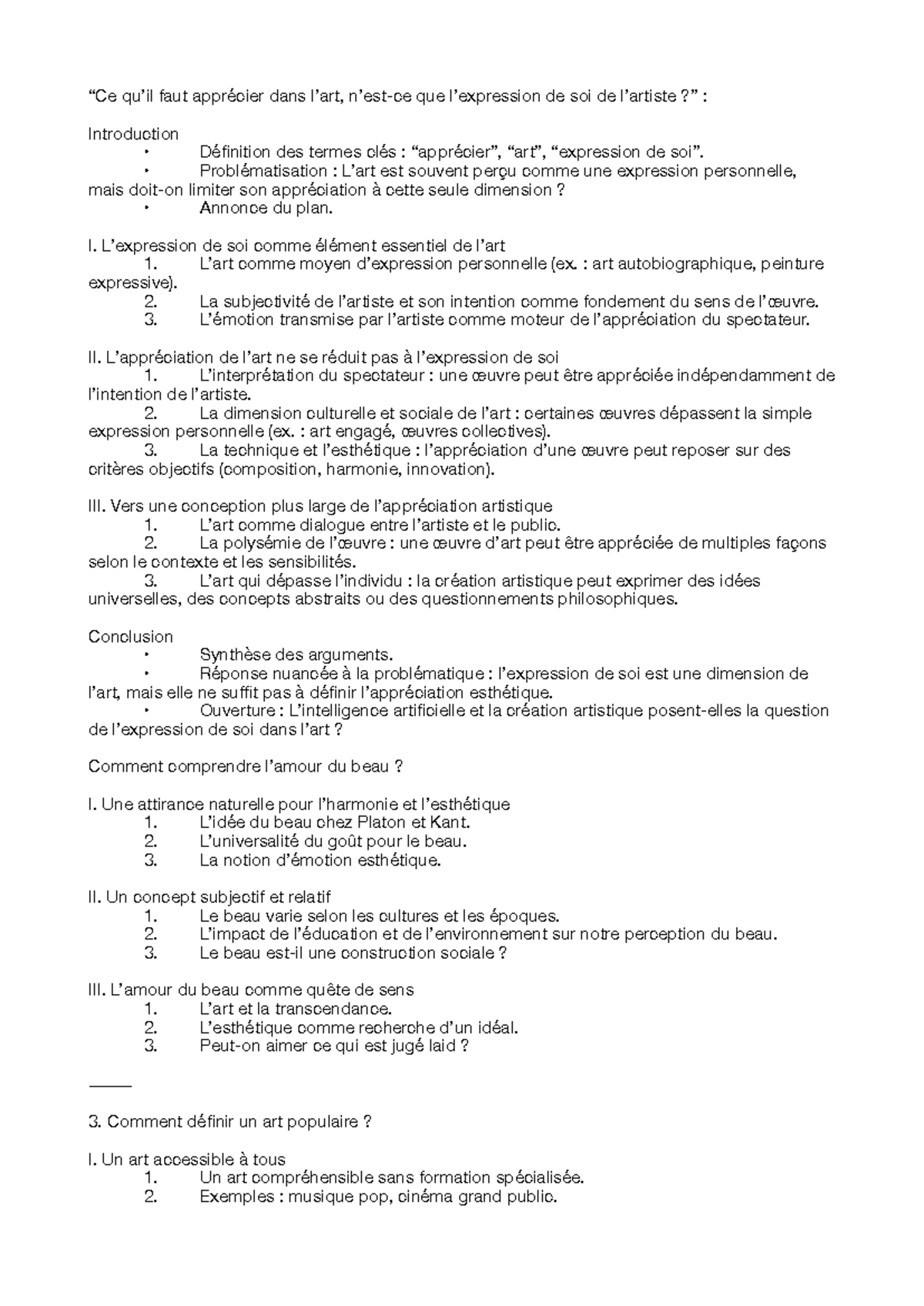 Dissertation sur l'Art et la Philosophie - Sujet de Philosophie 2023 ...