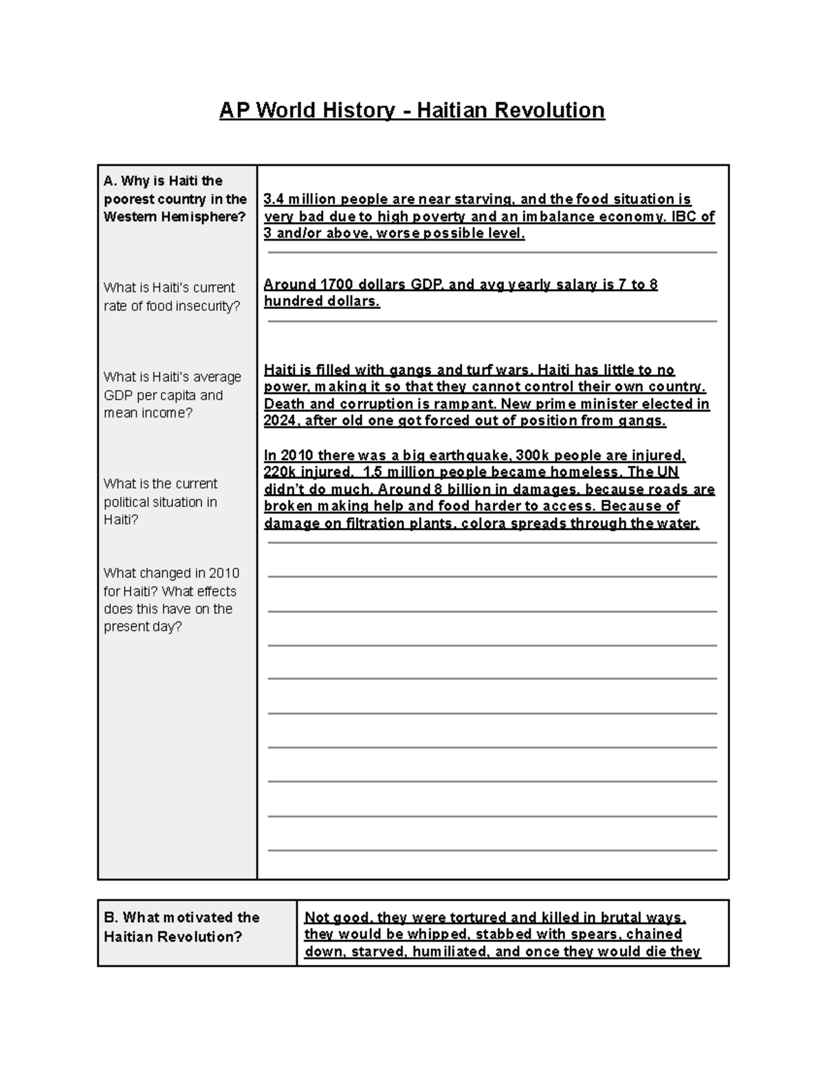 Graphic Organizer - WHAP Haitian Revolution Jigsaw Q's - AP World ...