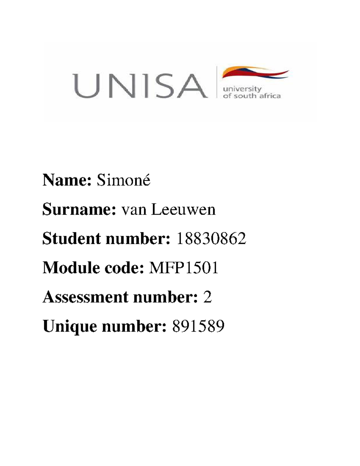 MFP1501 Assessment 2: Understanding Multiplication & Division Concepts ...