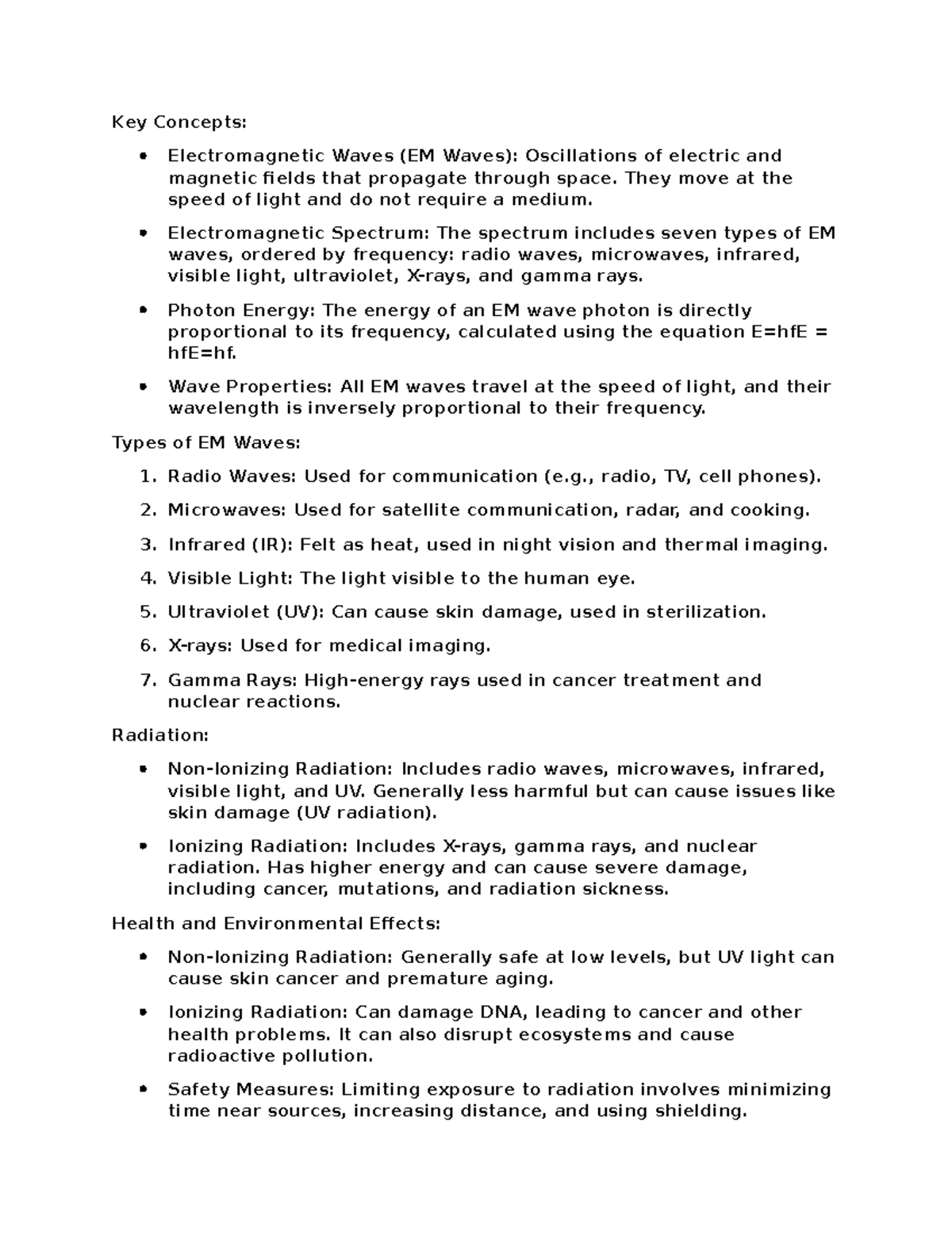 Science - Key Concepts: Electromagnetic Waves (EM Waves): Oscillations ...