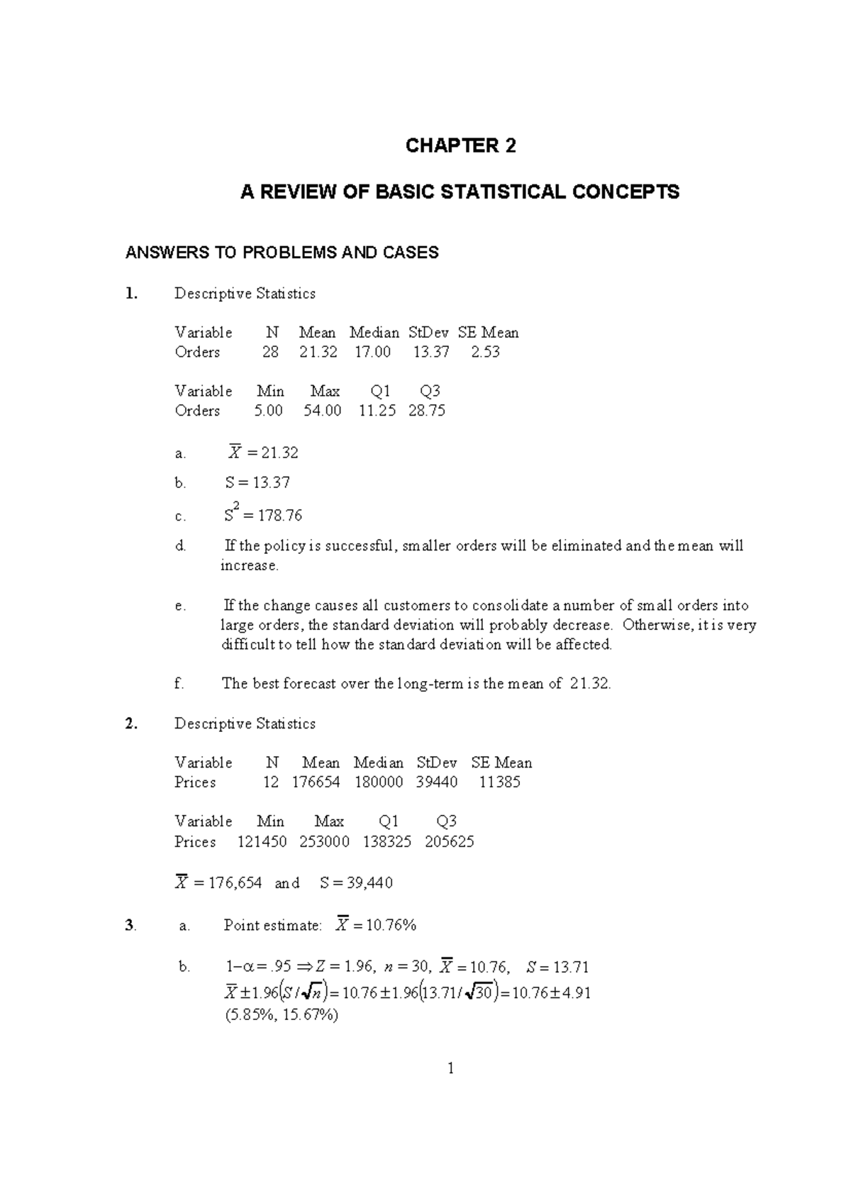 Solutions for Business Forecasting (9th Ed.) - Hanke Manual - Studocu
