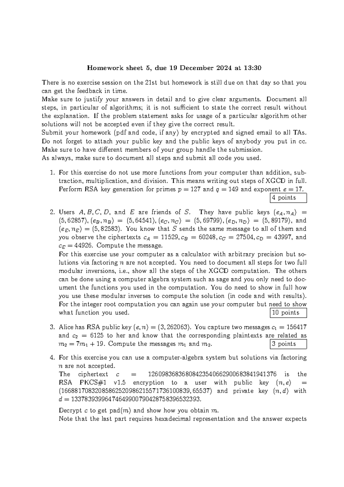 Homework-5: Detailed Instructions for Homework Submission and RSA Tasks ...
