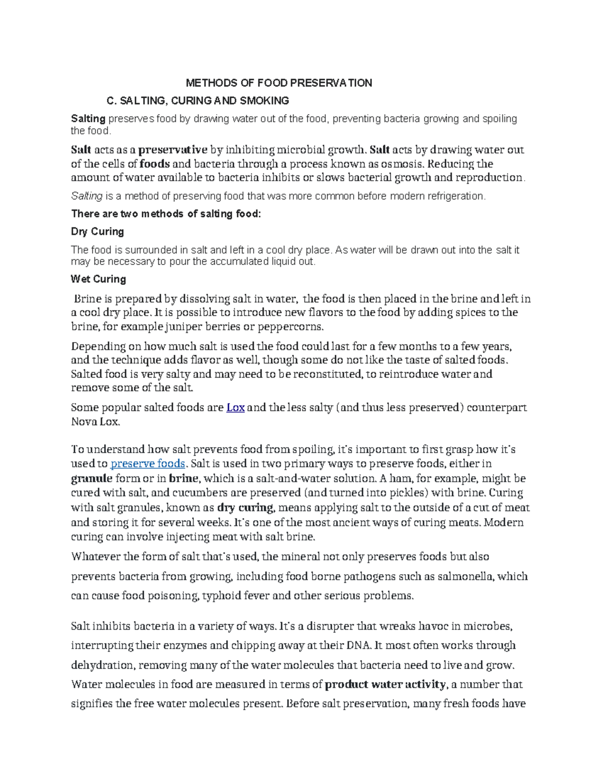 Methods of Food Preservation: Focus on Curing & Salting Techniques ...