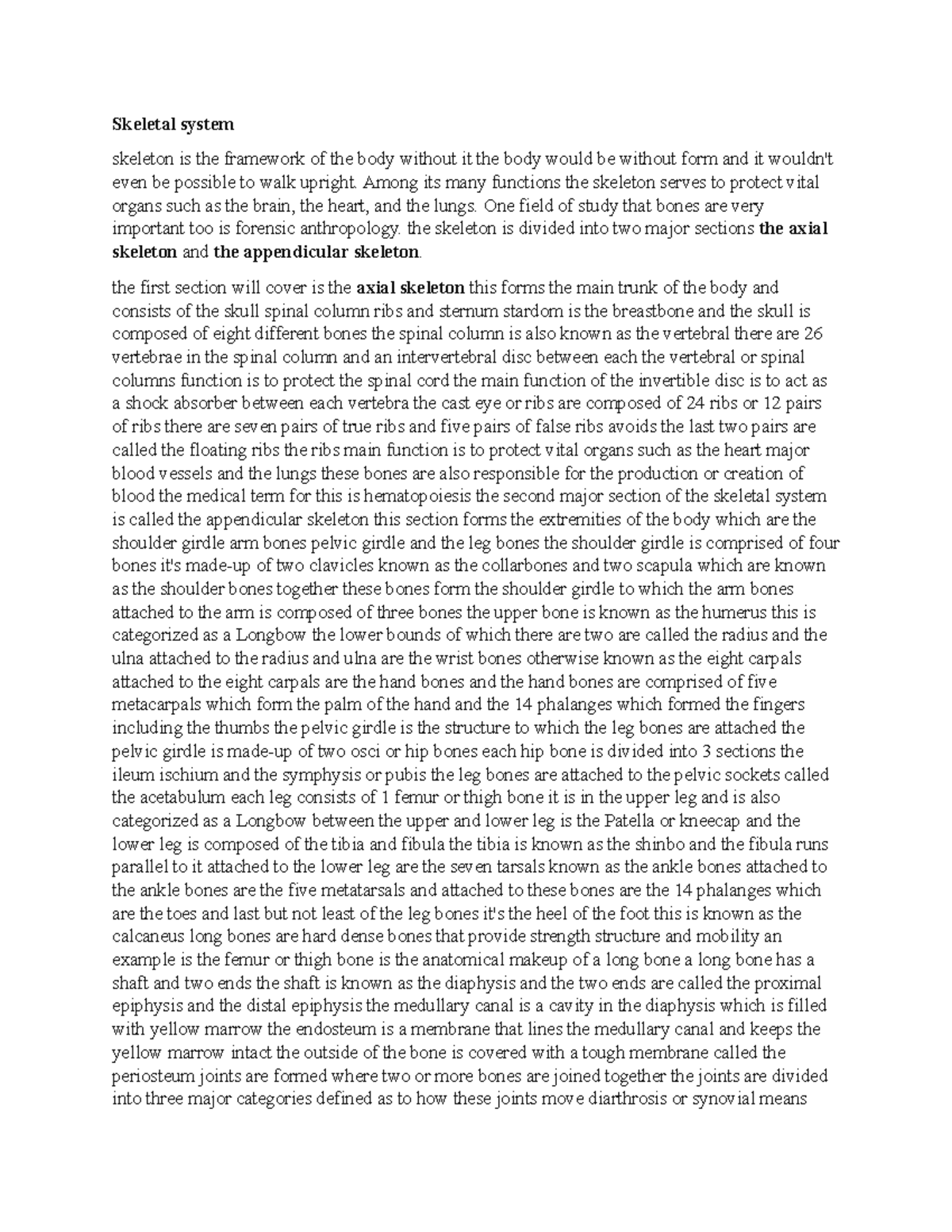 Peeeeee - Skeletal and Muscular system and food pyramid - Skeletal ...