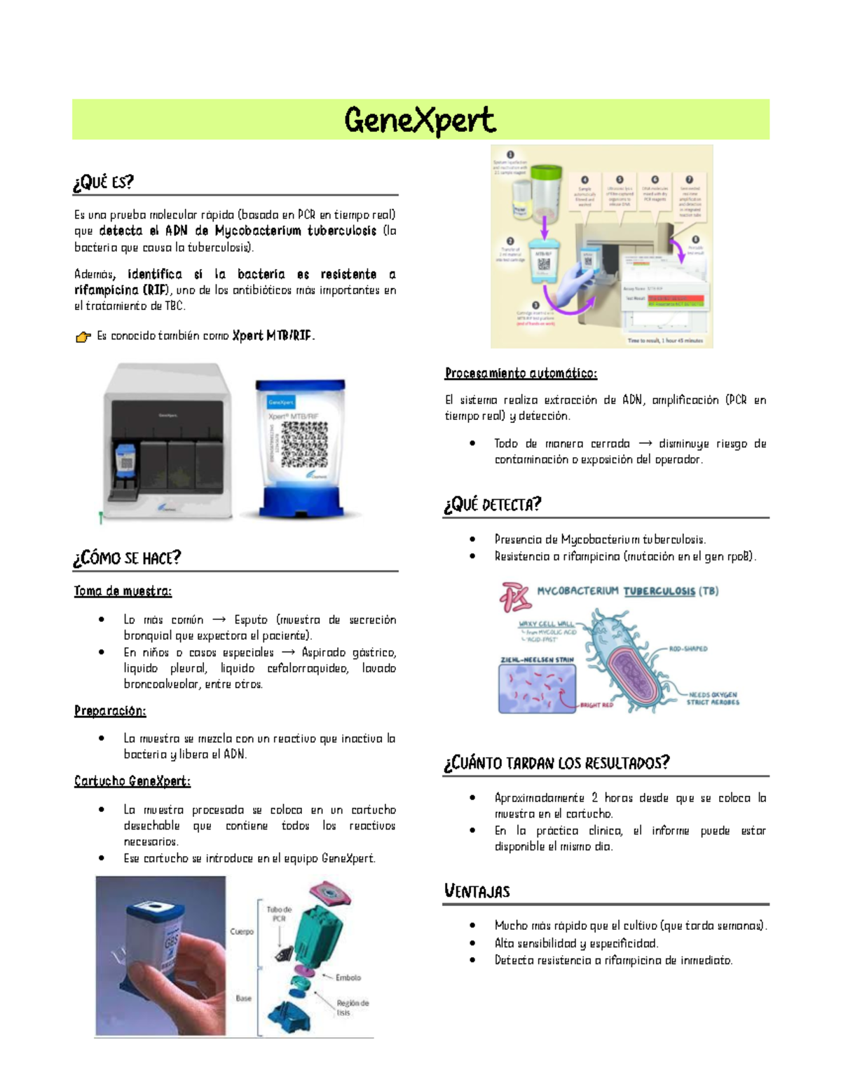 Genexpert - Prueba Rápida de PCR para Mycobacterium tuberculosis - Studocu