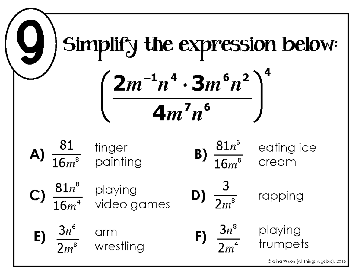 Exponent Rules Math Lib: Simplifying Expressions and Examples - Studocu