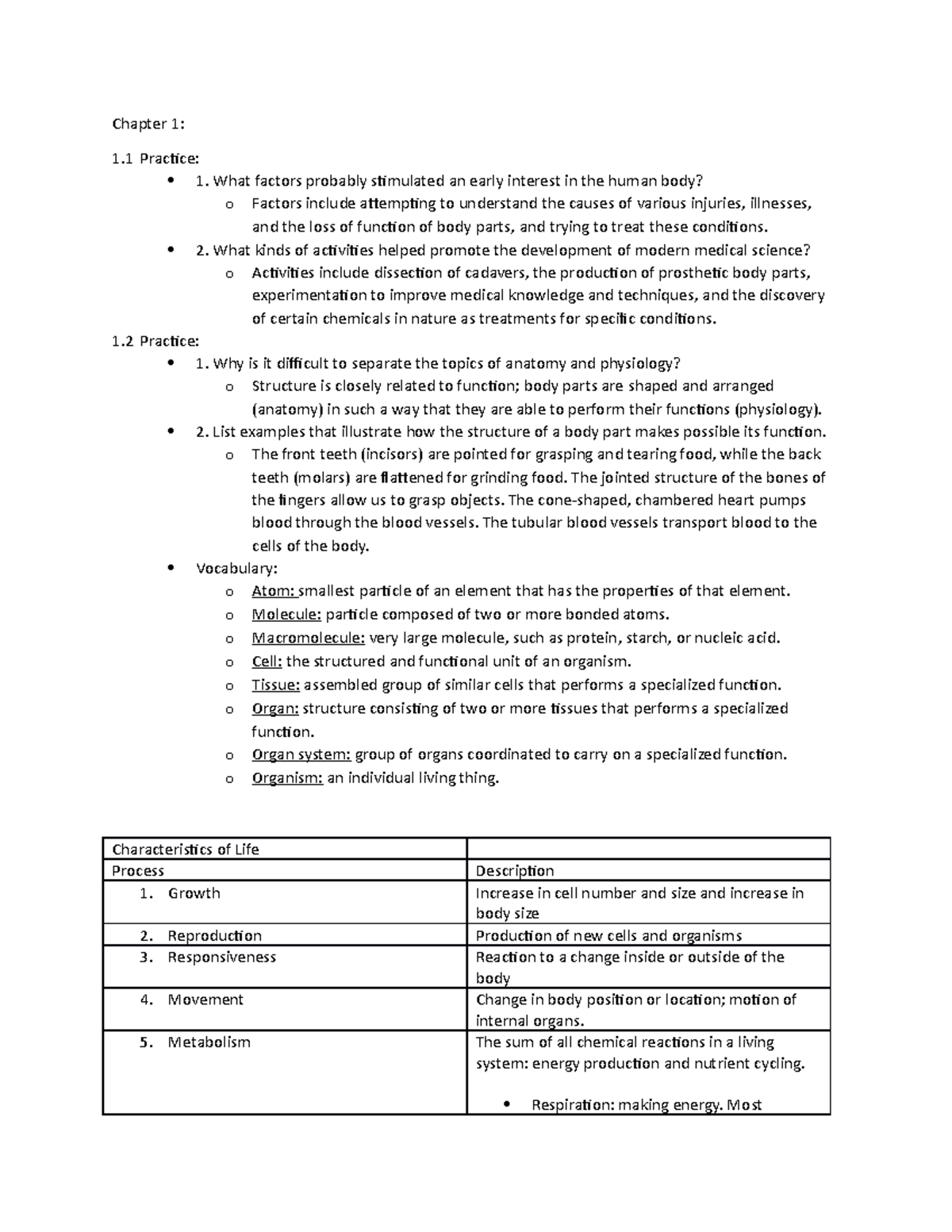 Chapter 1 Overview - Bio 163: Understanding Human Body Systems - Studocu