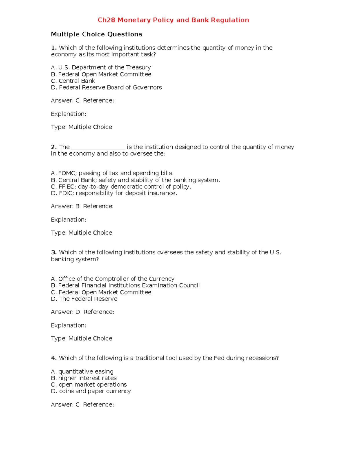 Ch 22 Inflation Study Guide - ECON 1101 Multiple Choice & Essays - Studocu