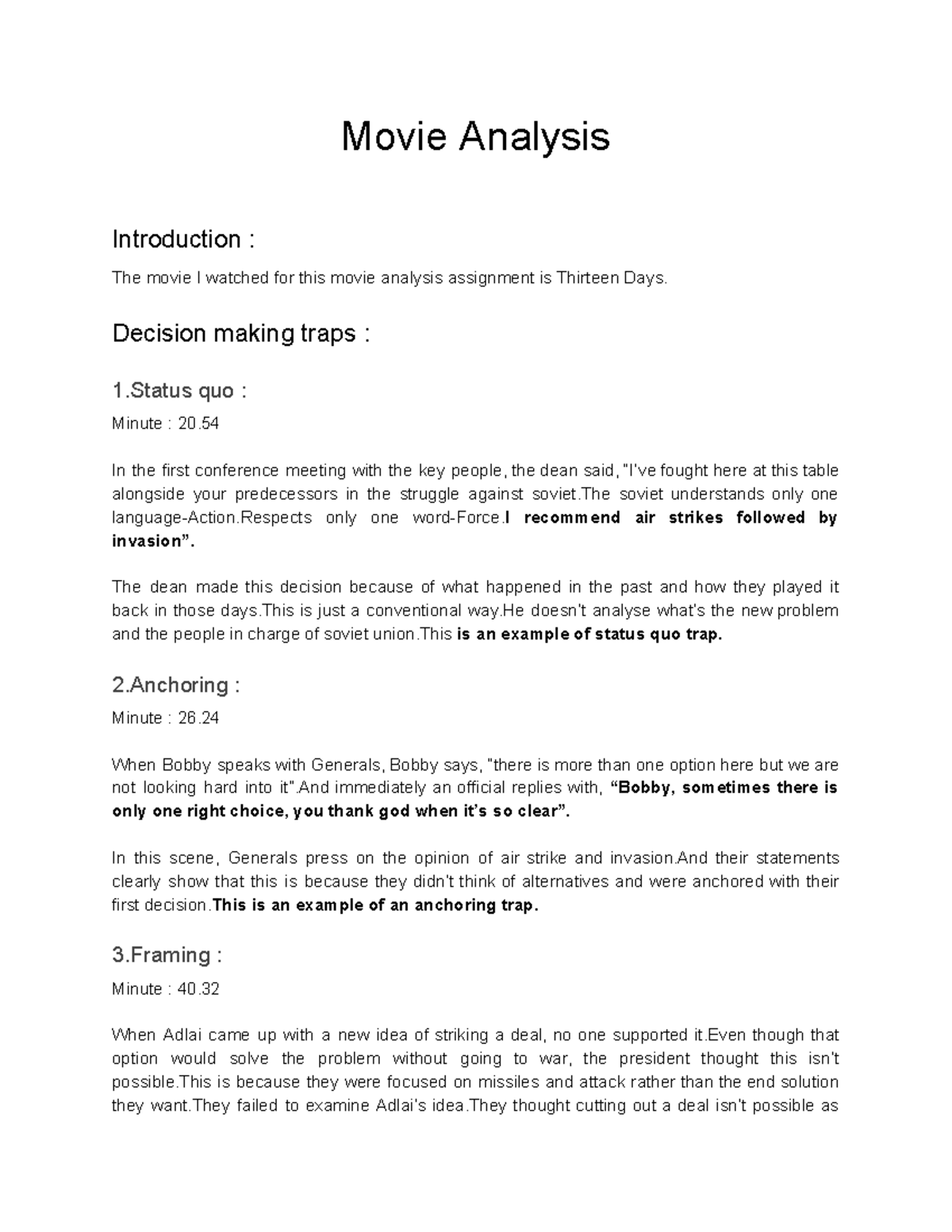 Movie-Analysis-Assignment - Movie Analysis Introduction : The movie I ...