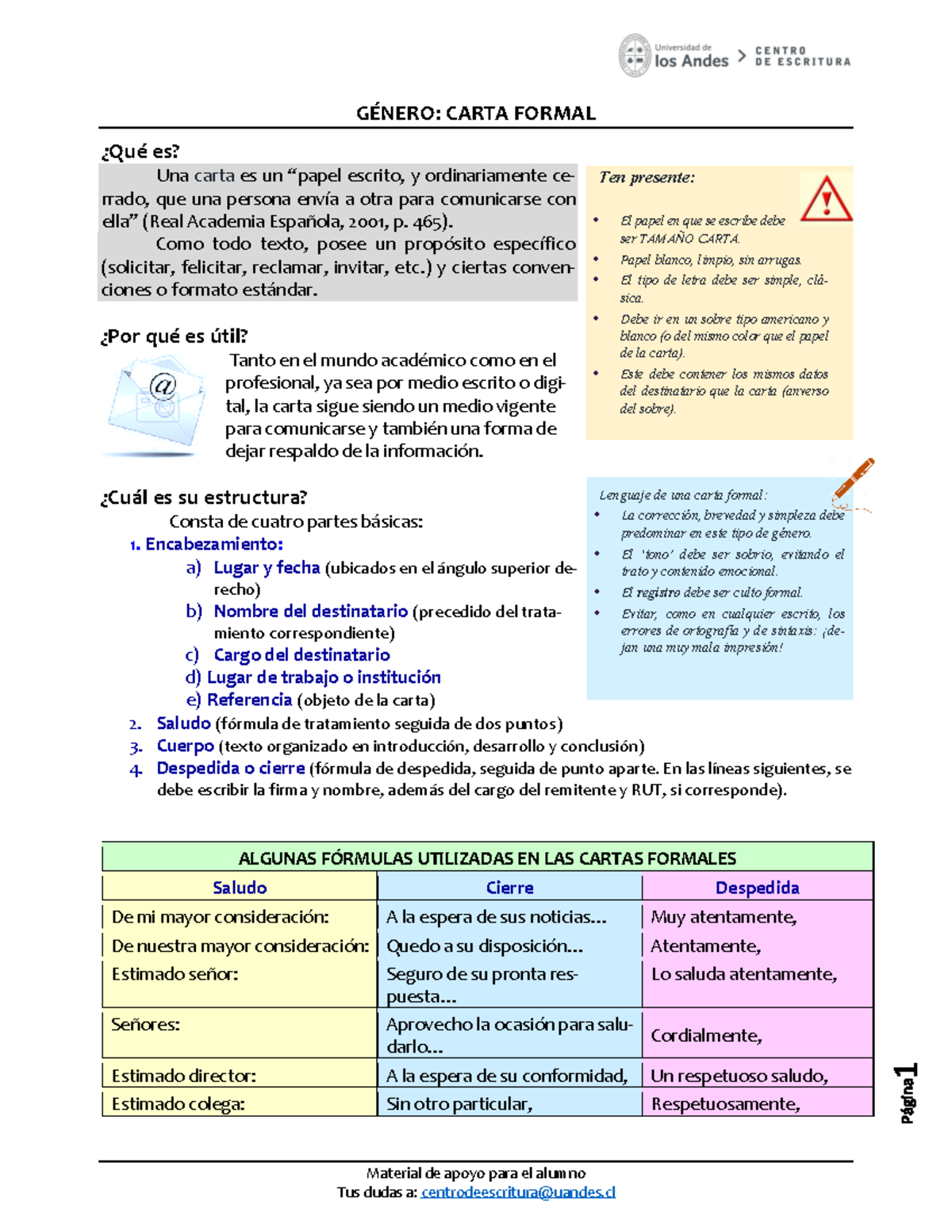 Modelo de Carta Formal - 2020 - Ejemplo Práctico y Estructura - Studocu