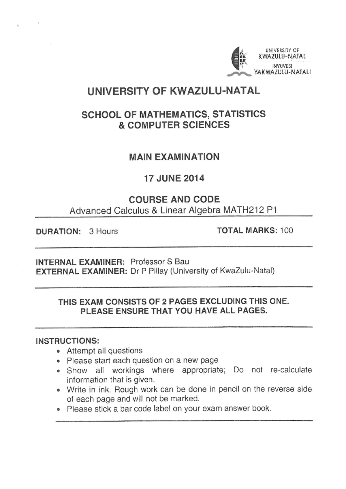 MATH212 Final Exam Practice Questions - Advanced Calculus & Linear Algebra - Studocu