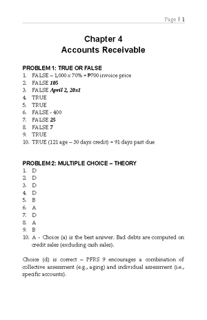 Receivables- Notes, Theoretical Questions and Problems - Intermediate ...