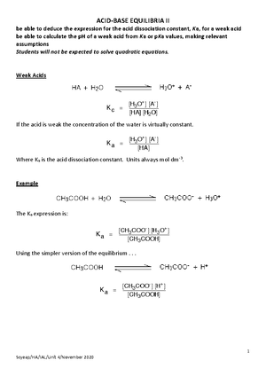 A-Level Chemistry Equation Sheet - Equation Sheet for A-Level Chemistry ...