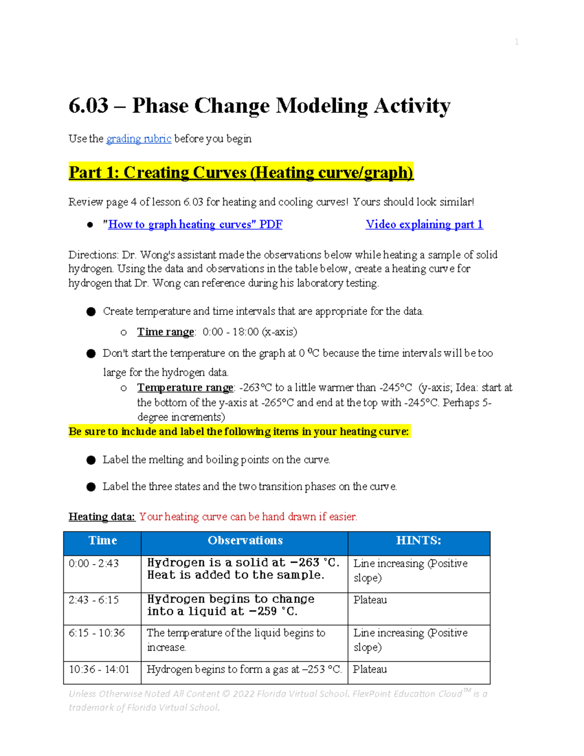6.03 Phase Changes Activity: Heating Curve & Phase Modeling Guide - Studocu