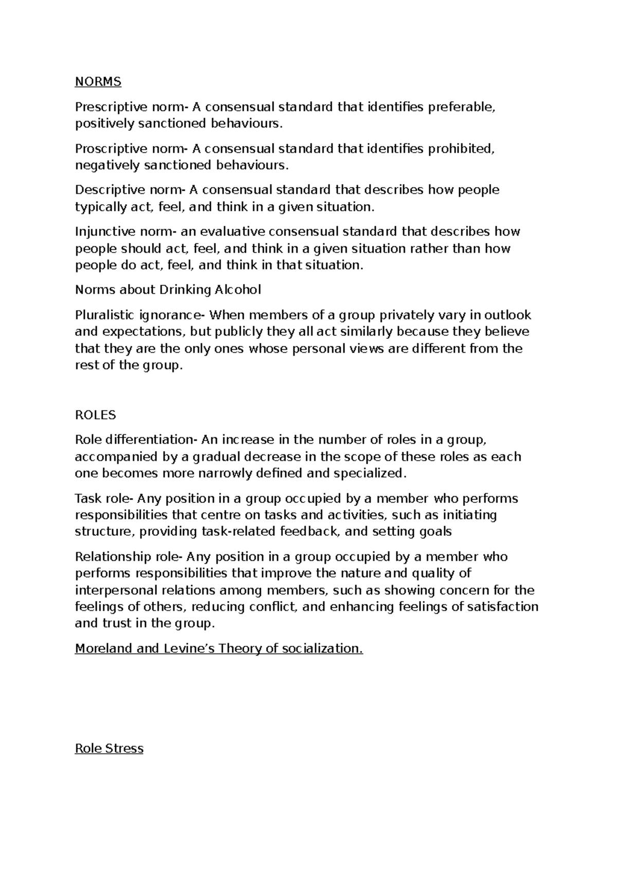 LARM 221 Final Exam Notes: Norms, Roles, and Power Dynamics - Studocu