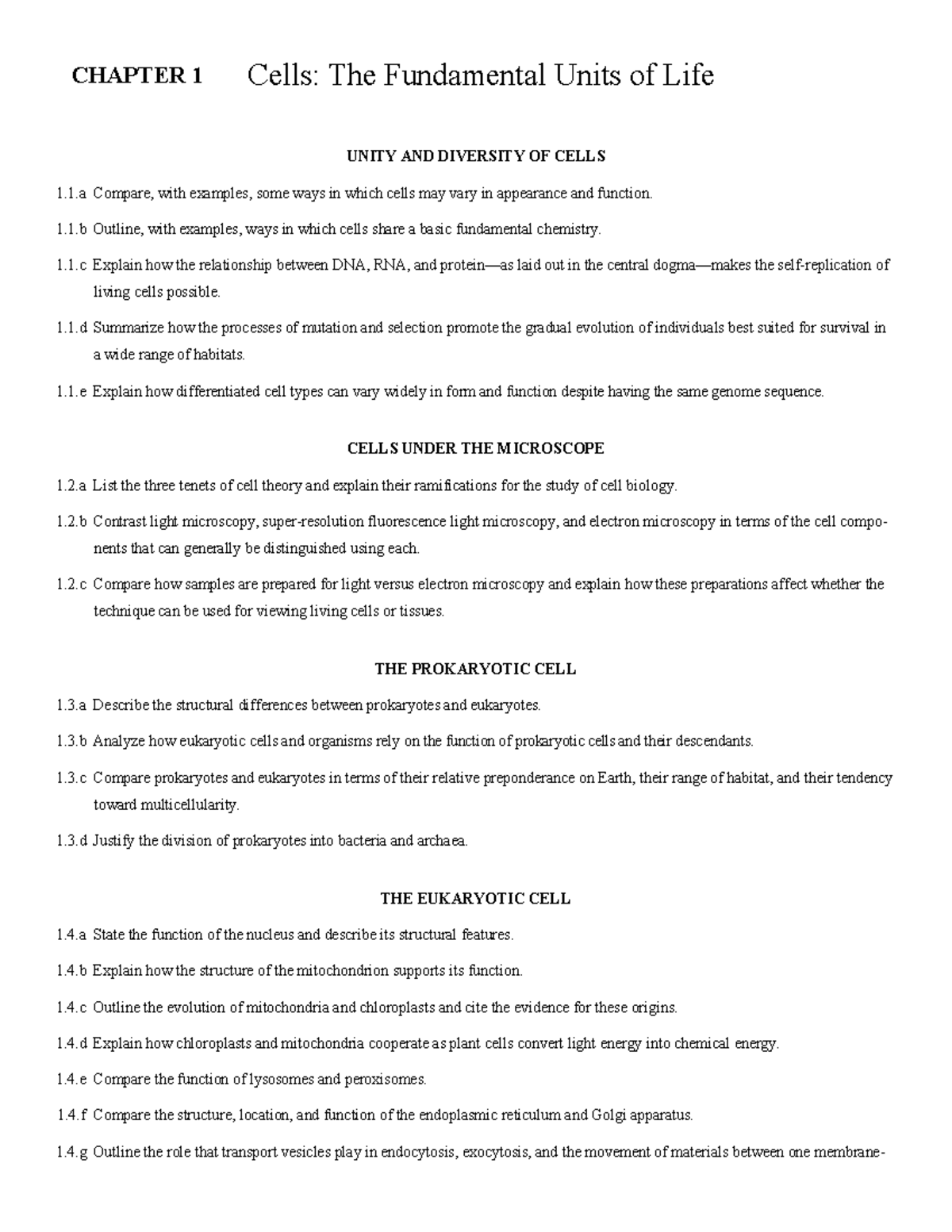 Cells: The Fundamental Units of Life - Chapter 1 Overview - Studocu