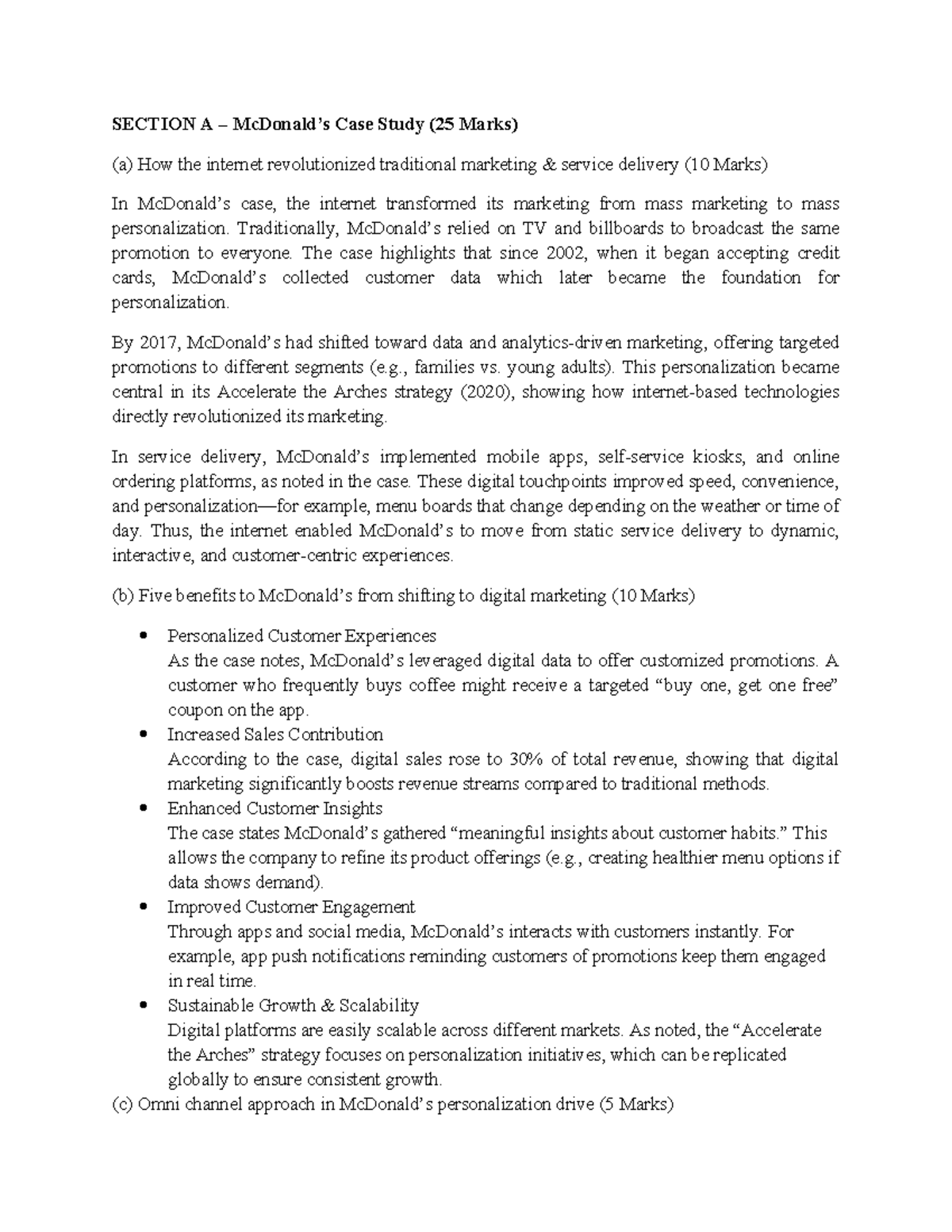 Digital Marketing Transformation Case Studies: ASSIGNMENT ANSWERS - Studocu