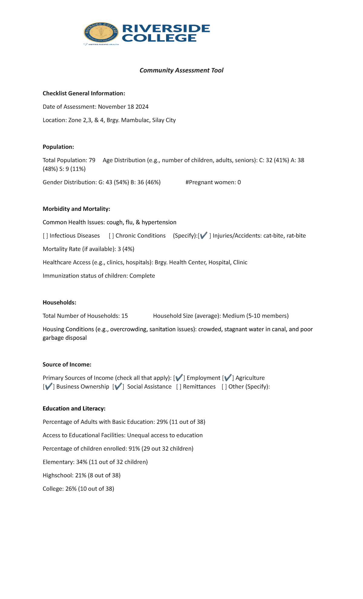 Community-Assessment-Tool - Community Assessment Tool Checklist General ...