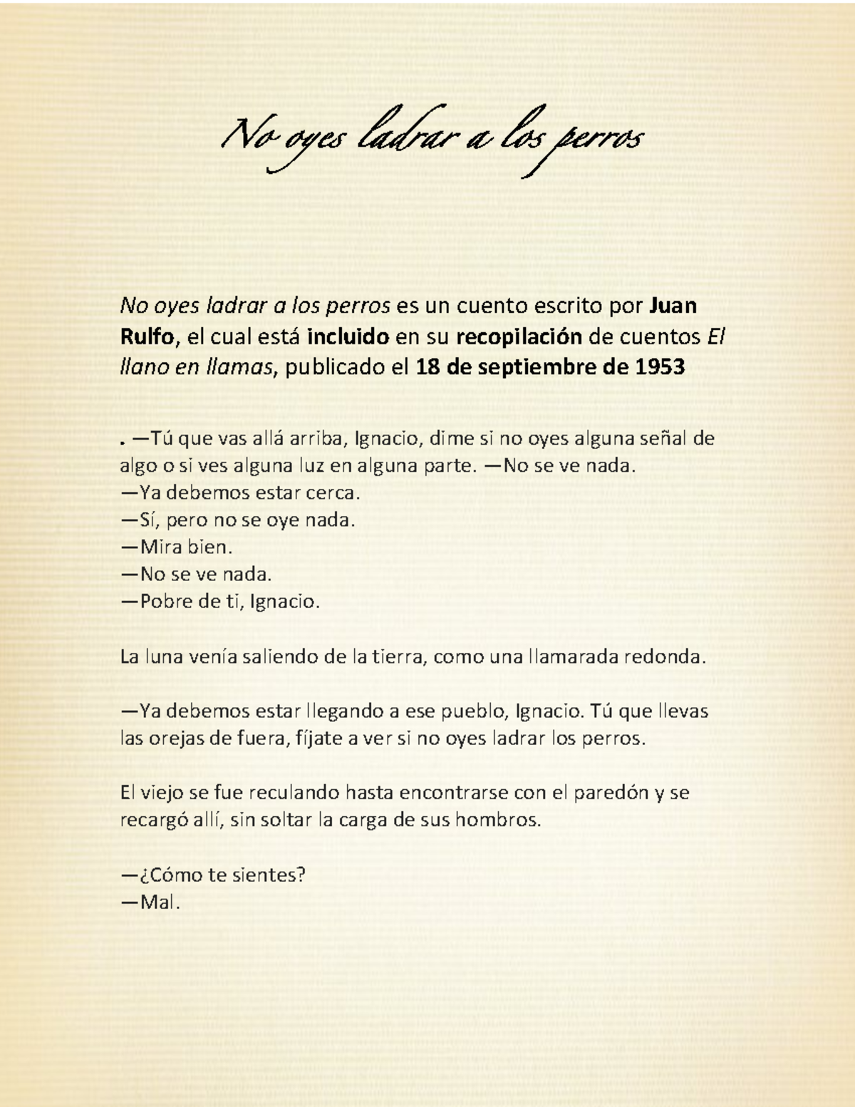 Análisis de "No oyes ladrar a los perros": Resumen y Temas - Studocu
