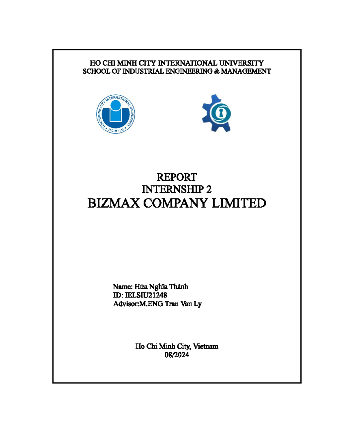 Internship Report 2: Bizmax Company Limited - IELSIU21248 - Studocu