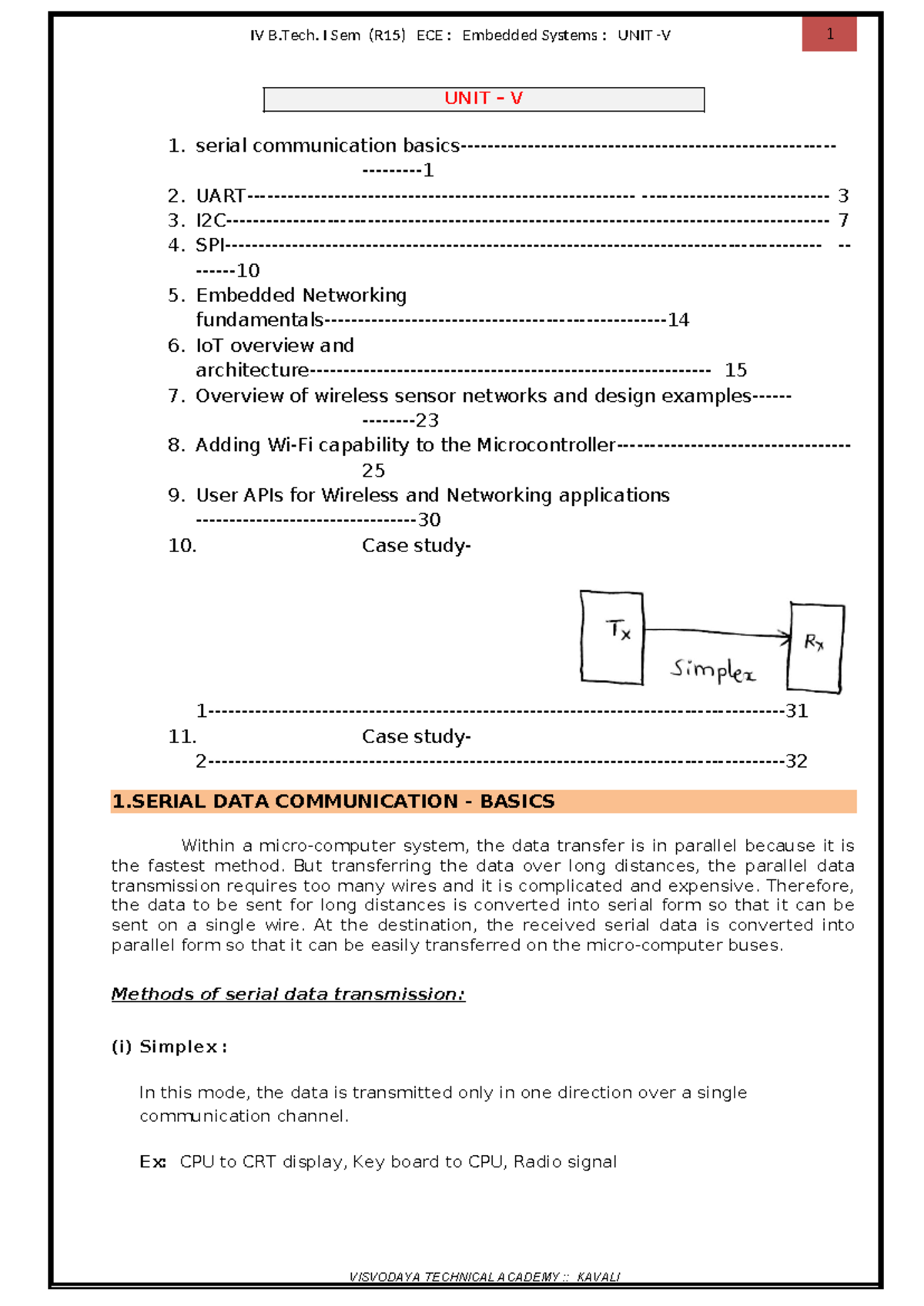 Embedded Systems Notes - ES-Notes-Unit-5 on Serial Communication & IoT ...