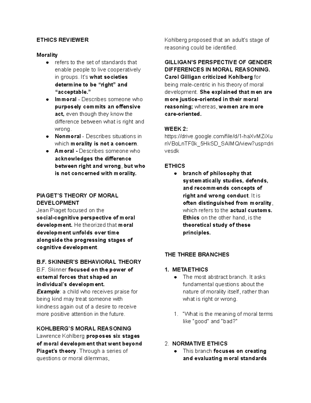 ETHICS REVIEWER: Key Concepts and Theories in Morality - Studocu