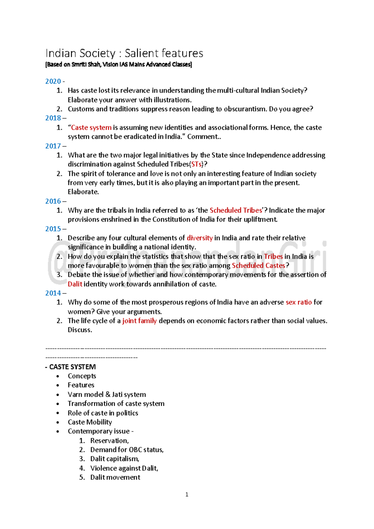 Indian Society (SOC101): Salient Features and Key Issues Explained ...