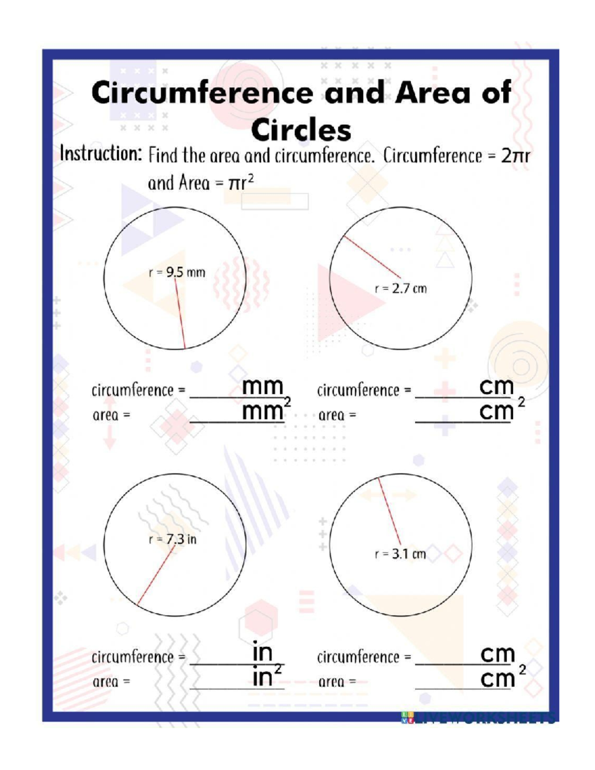 Finding area and circumference of circle - Teaching Mathematics 7 ...