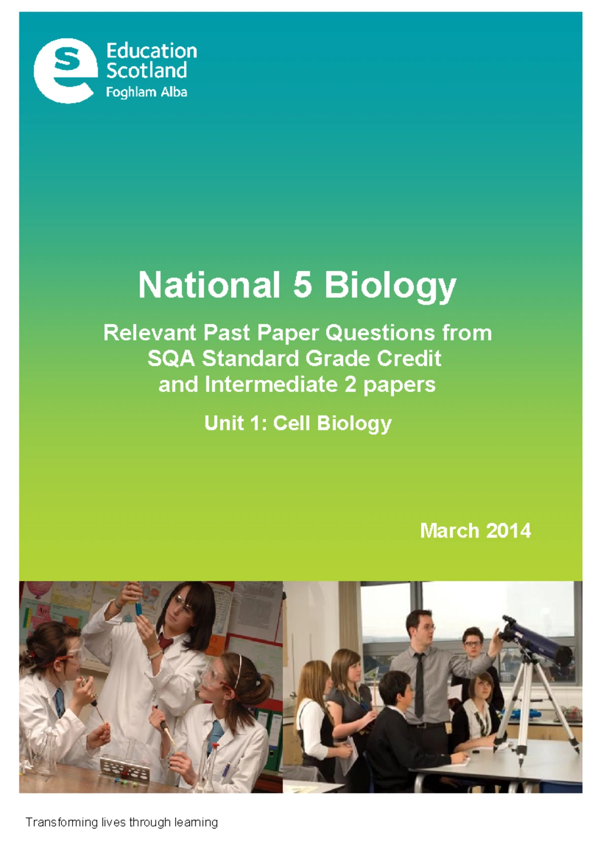 N5 Biology 2011-2014 Past Paper Qs: Multicellular Organisms Unit - Studocu