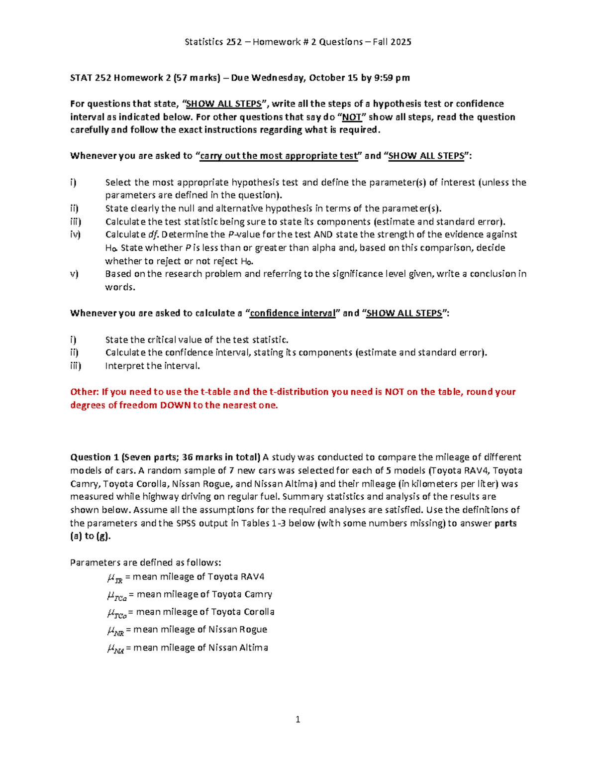 STAT 252 Fall 2025 Homework 2 Questions and Analysis - Studocu
