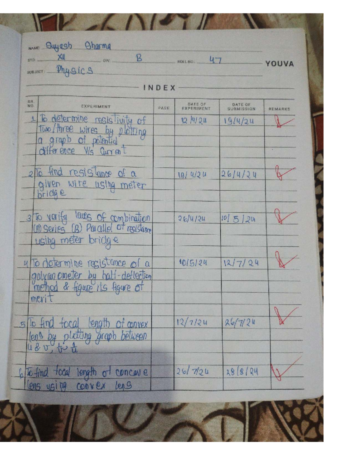 Physics Practical File - XII STD - Youva - Experiment Notes - Studocu