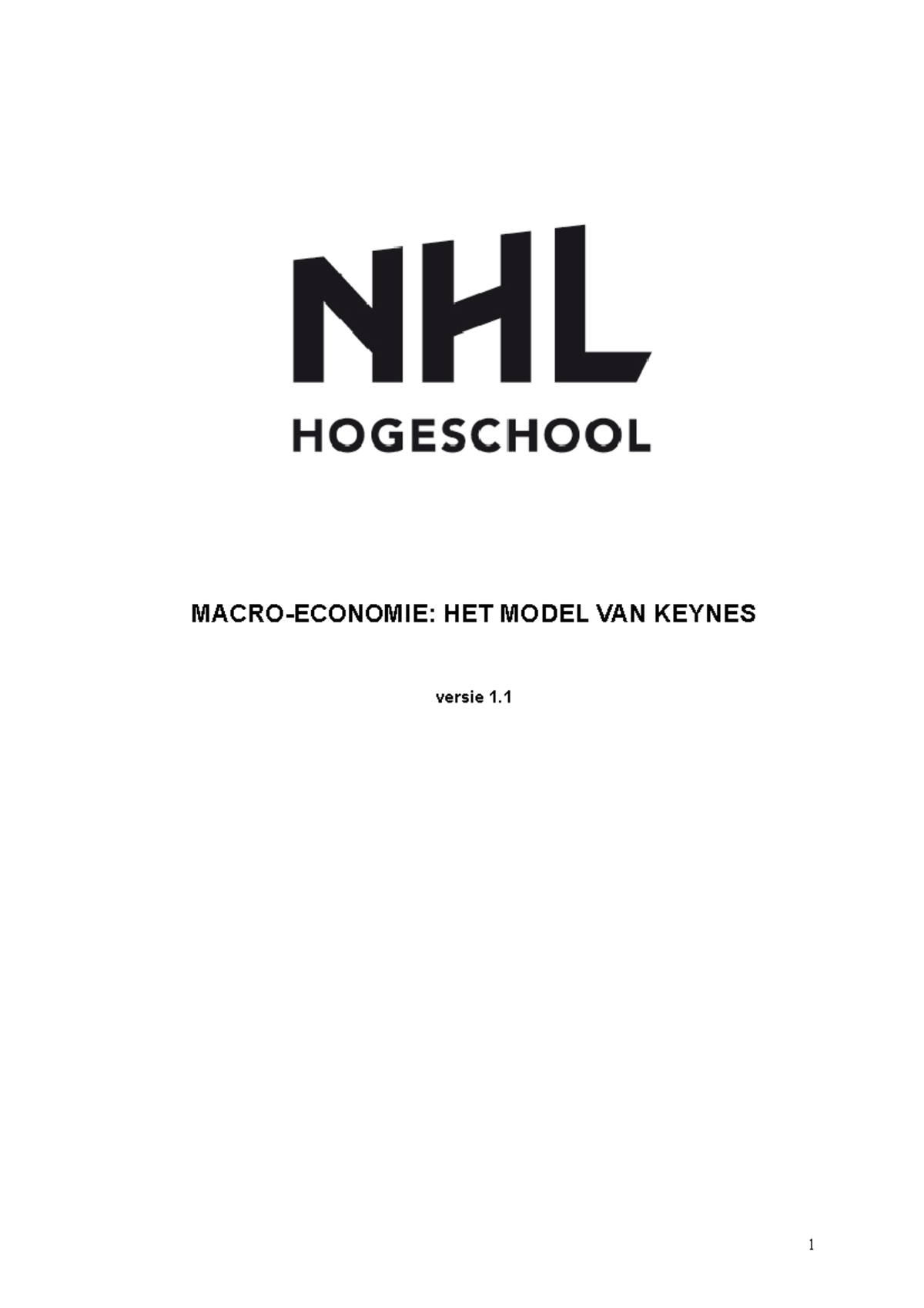 HET MODEL VAN KEYNES - Hoofdstukken en Voorbeeldopgaven - Studeersnel