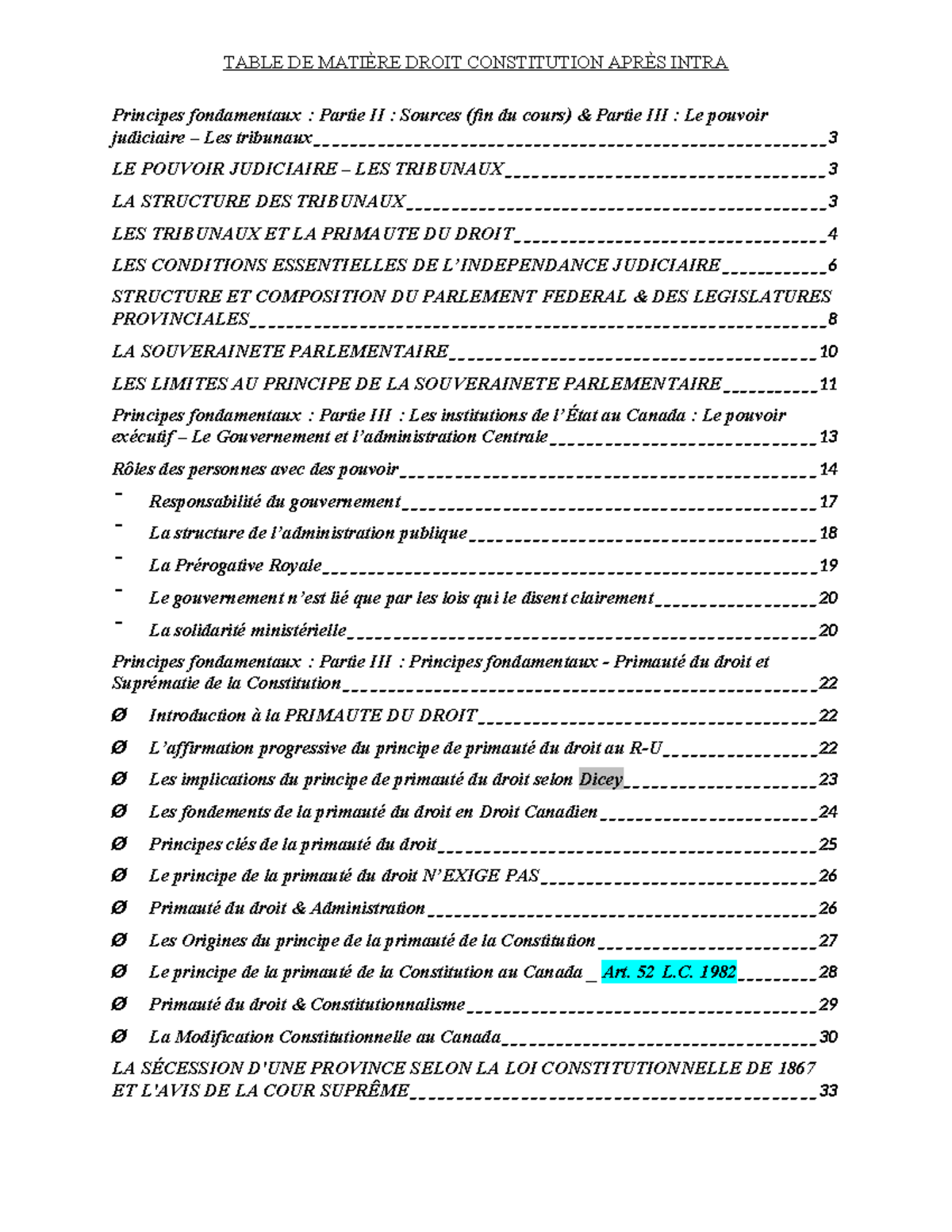 Constitutionnel : Principes Fondamentaux et Pouvoir Judiciaire (DROIT ...