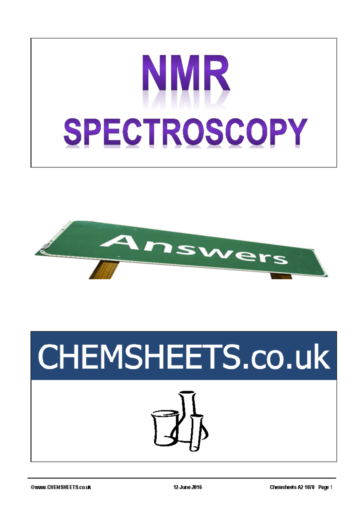 Chemsheets A2 1070 NMR booklet ANS nbet5 - TASK 2 – Finding the relative intensity of signals ...