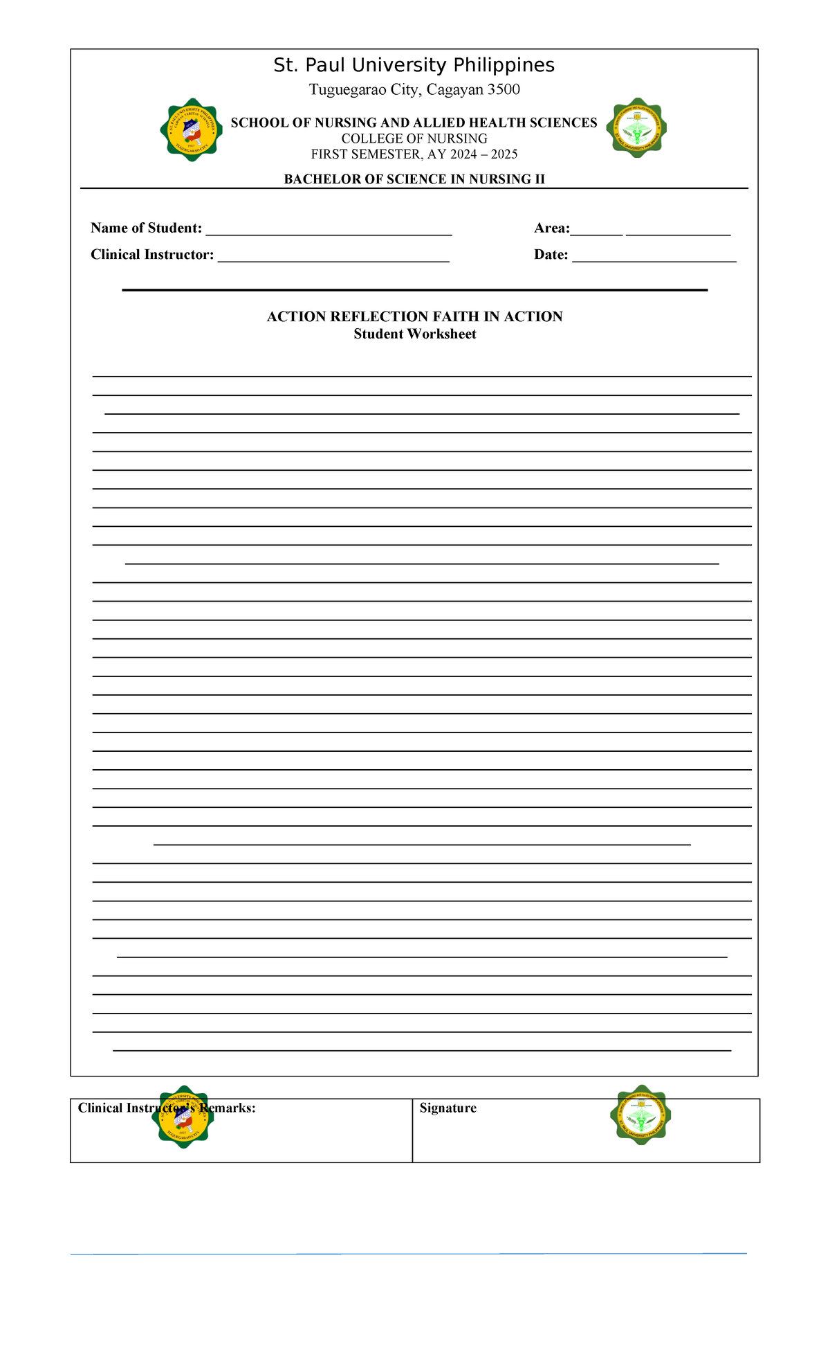 ARFA-Template - ARFA - St. Paul University Philippines Tuguegarao City ...