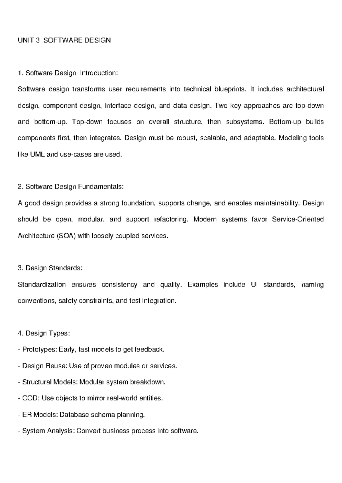 UNIT 3 SOFTWARE DESIGN: Comprehensive Lecture Notes - Studocu