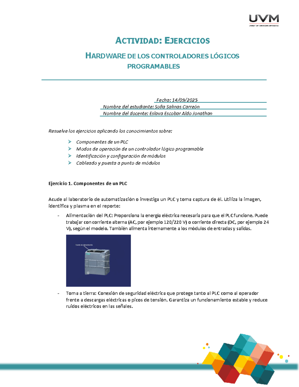 Ejercicios de Hardware en Controladores Lógicos Programables - A3 SSC ...