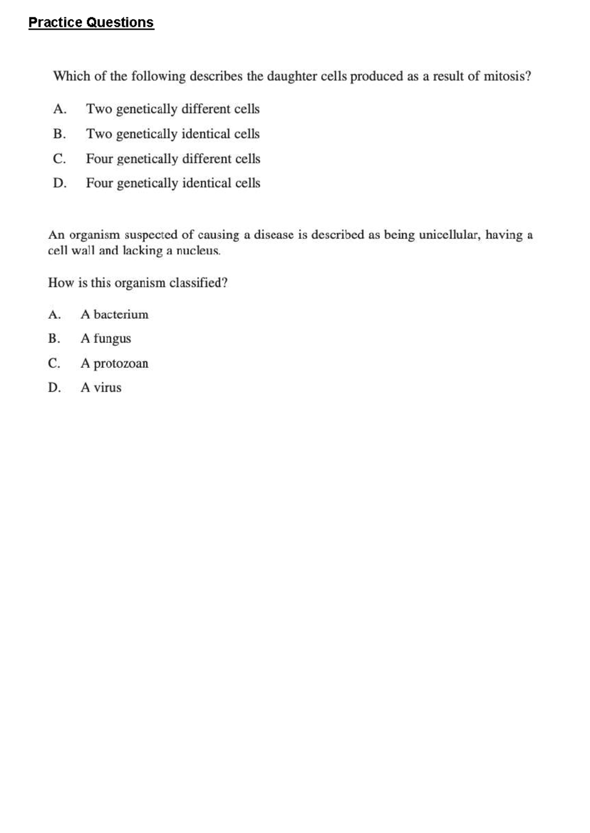 Genetics Practice Questions: Genotypes, Phenotypes & Immune Response ...