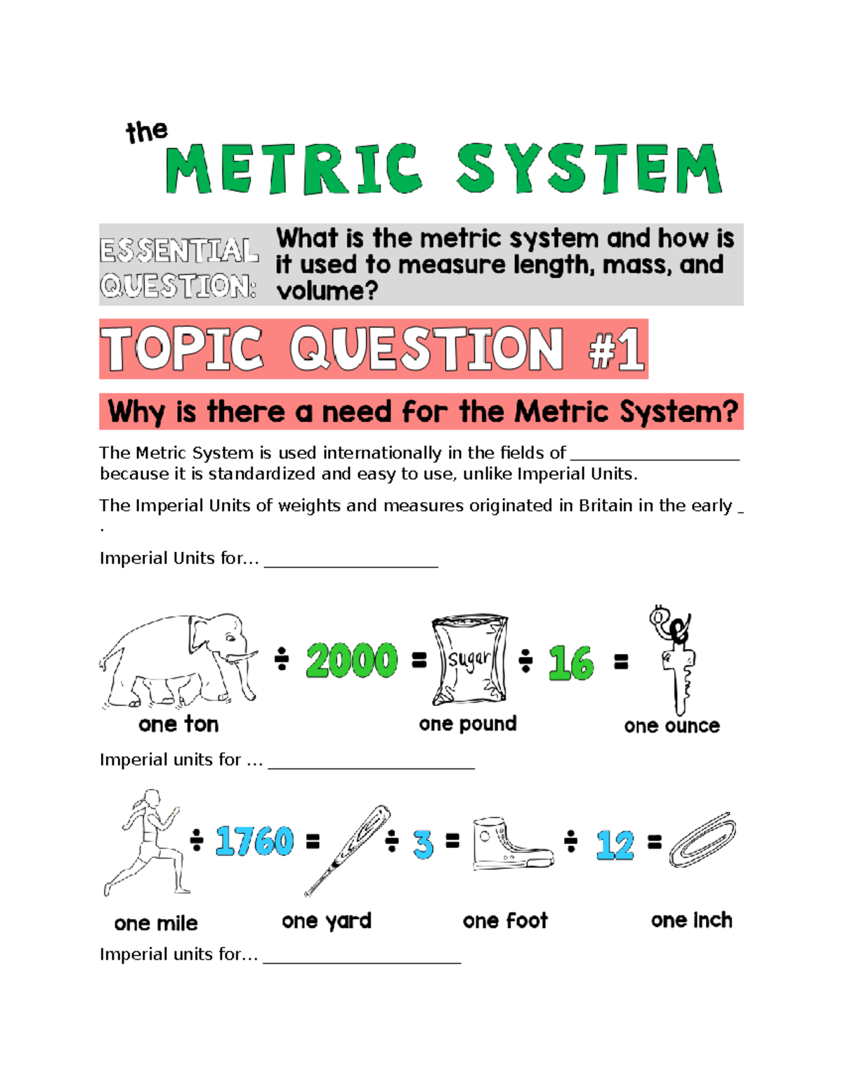 Metric System Conversion Notes and Comparison with Imperial Units - Studocu