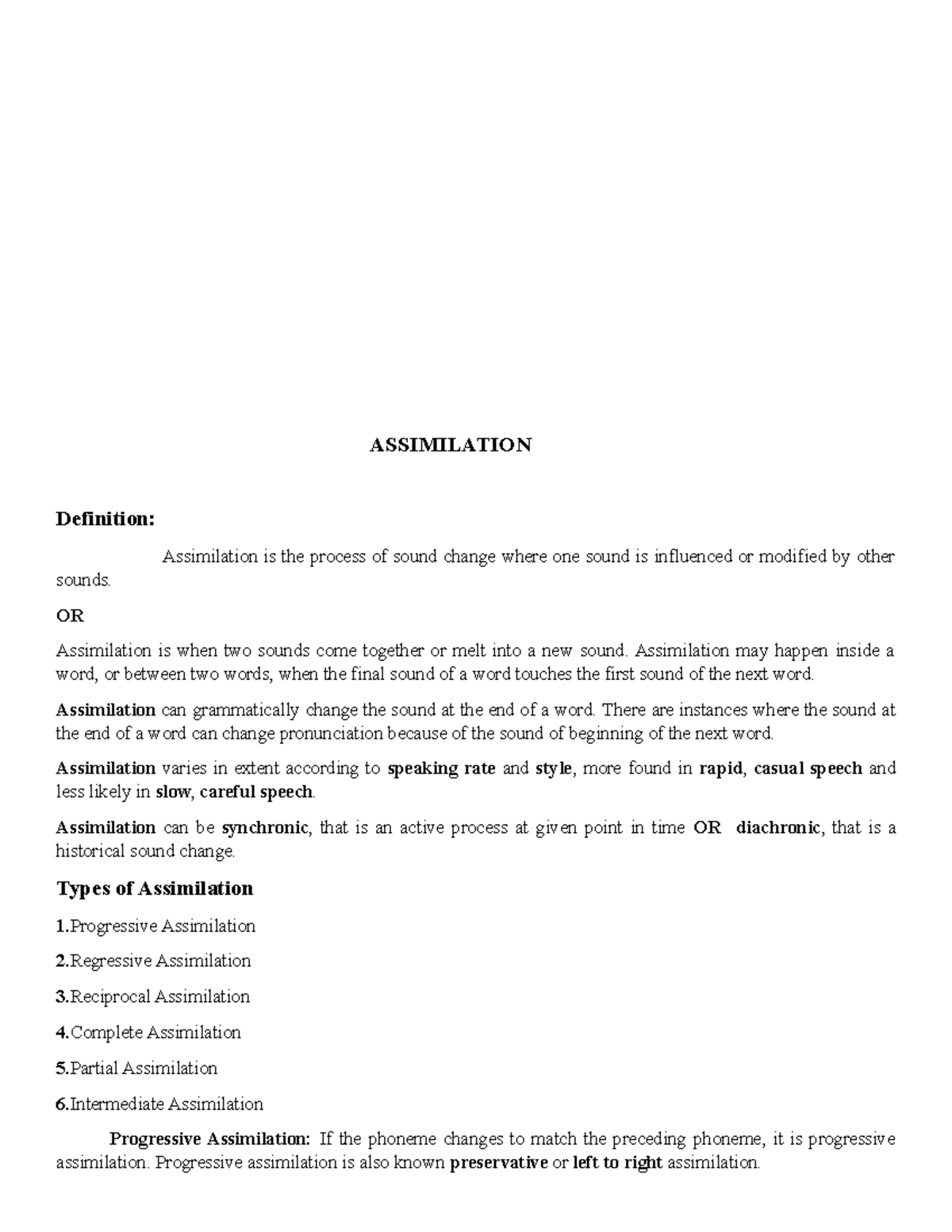 Assimilation(linguistics) - ASSIMILATION Definition: Assimilation is ...