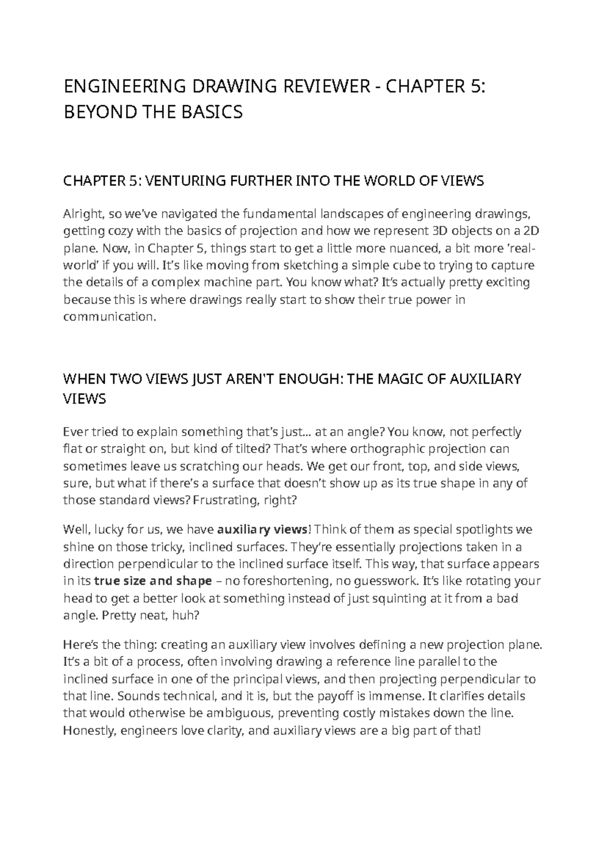 ENGR 101: Engineering Drawing Notes - Chapter 5: Advanced Views - Studocu