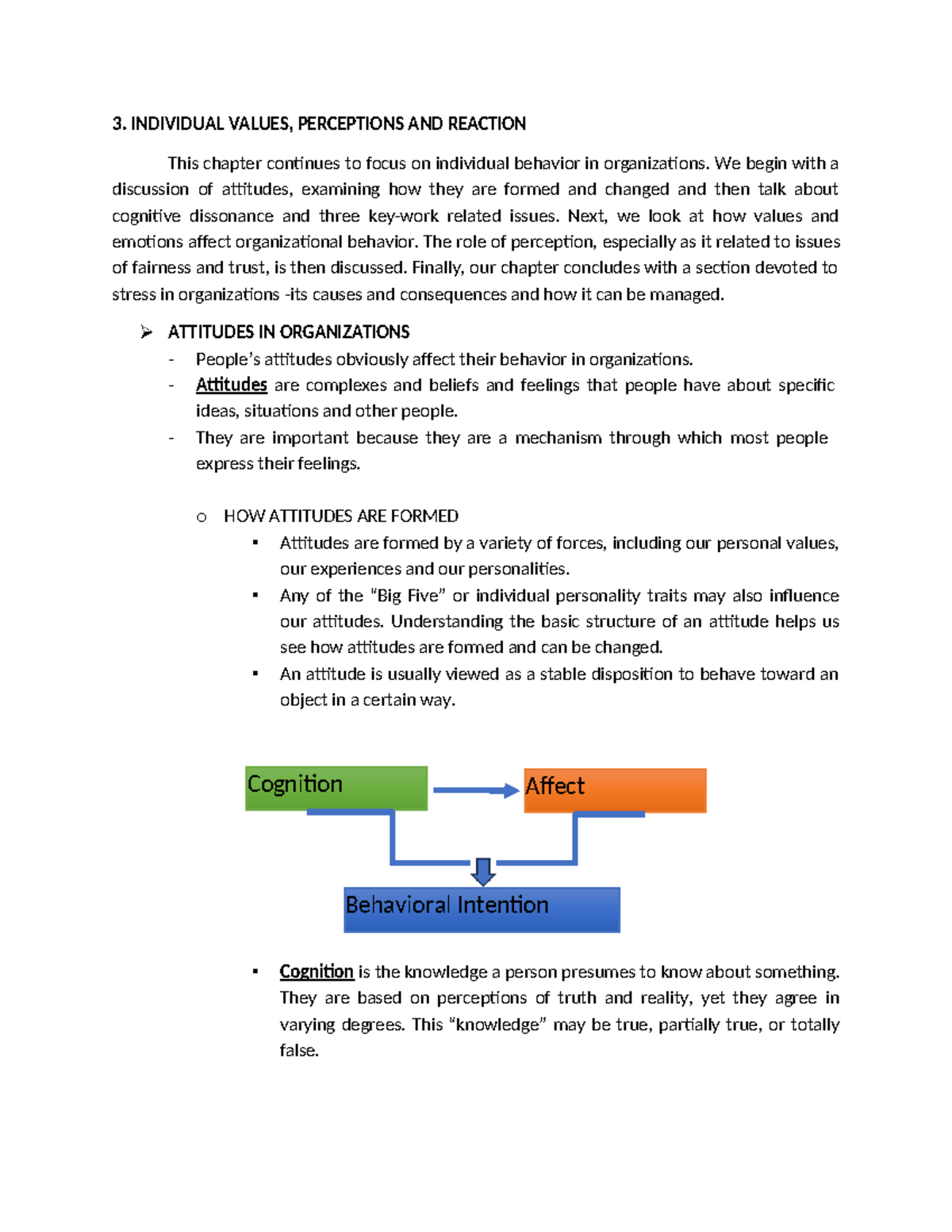 3. Individual Values, Perceptions, and Reactions in Organizations - Studocu