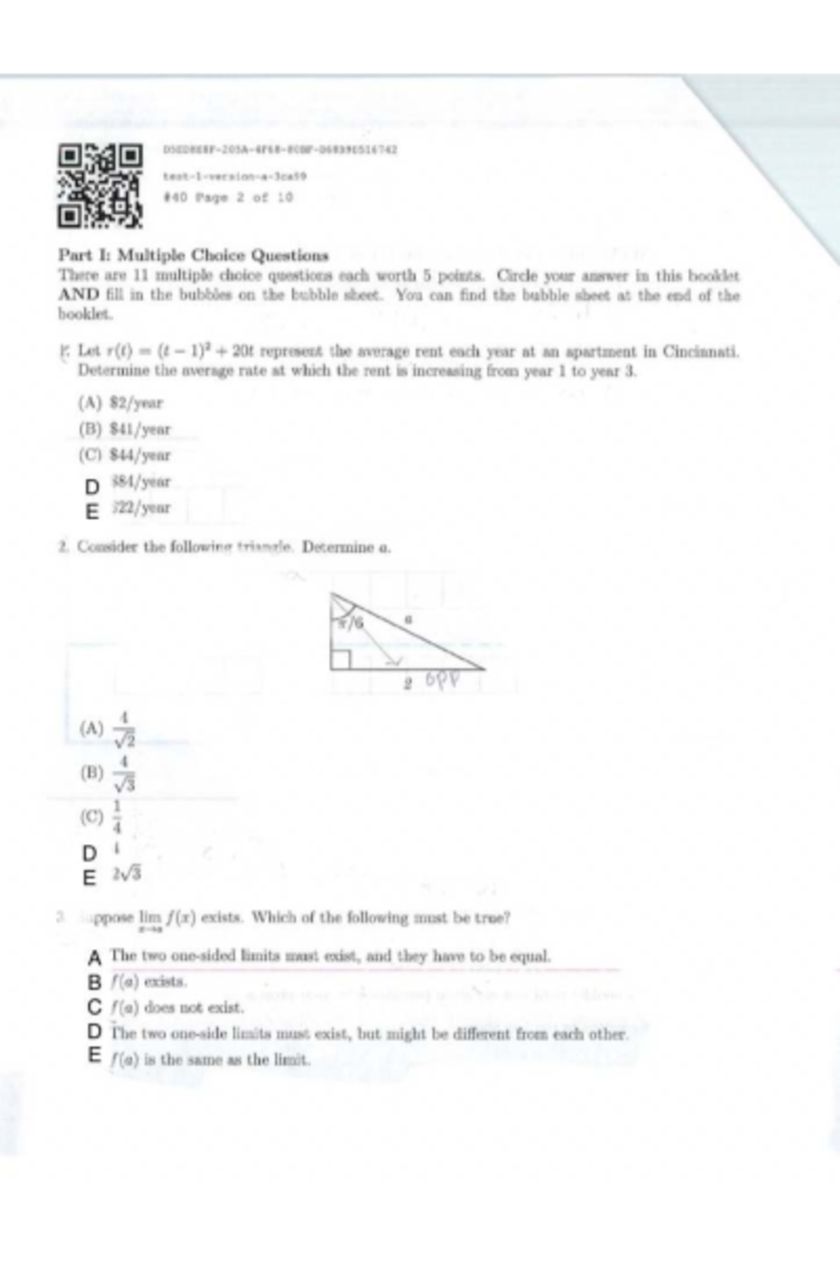 MAT 101 Final Exam: Multiple Choice Questions & Answers - Studocu