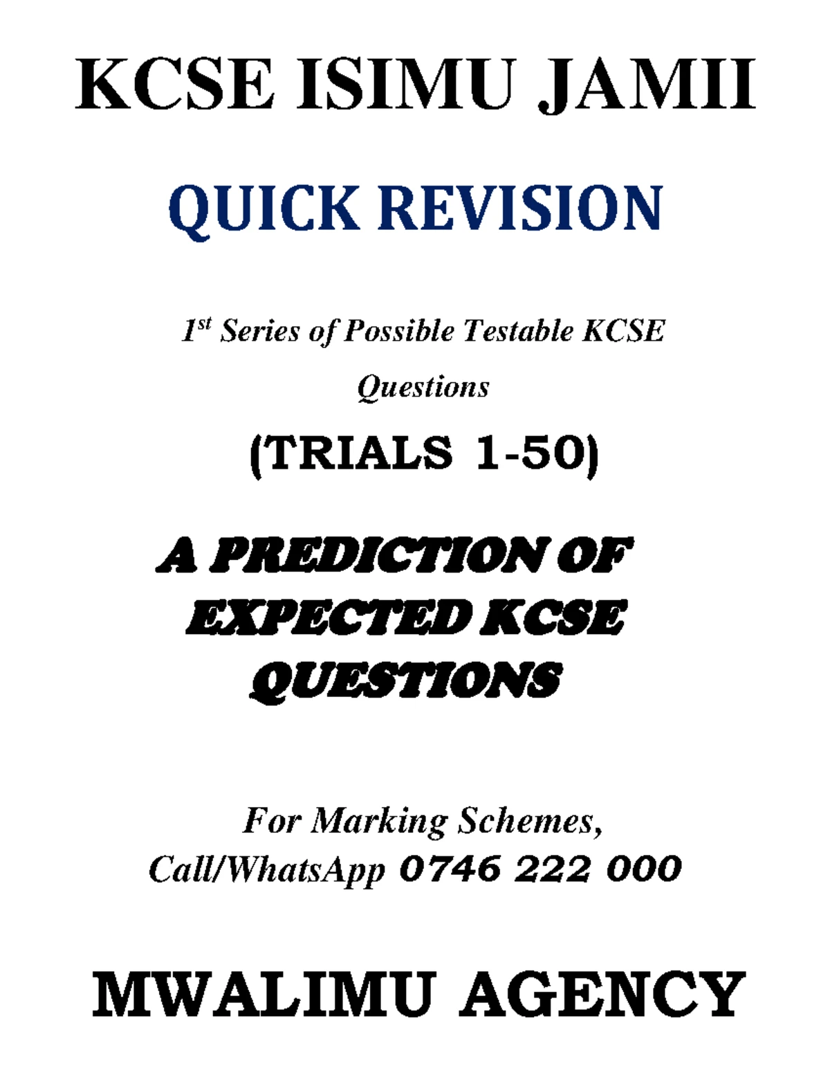 KCSE English Paper 2: The Samaritan Excerpts Revision S1 - Studocu
