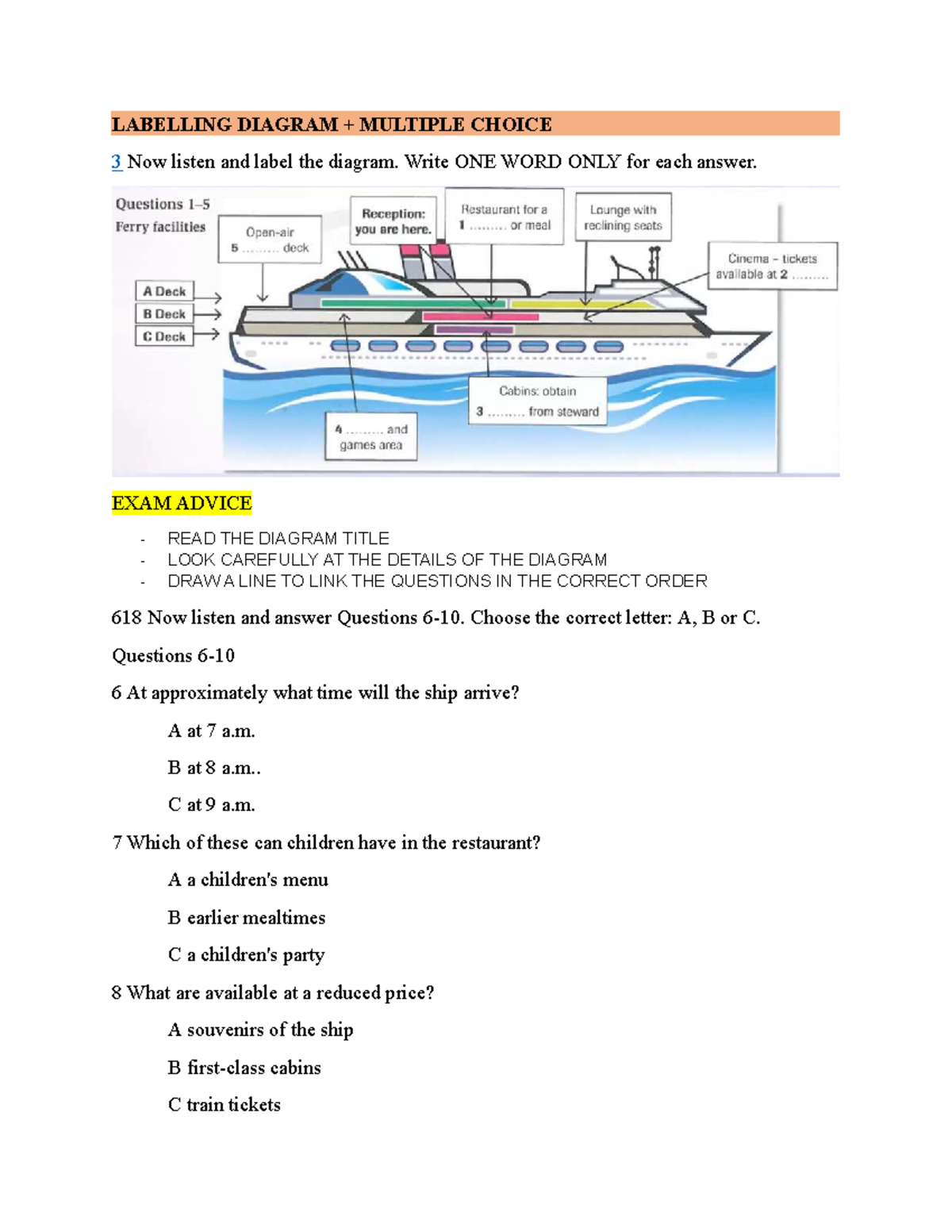 LABELLING DIAGRAM MCQ 3 - EXAM ADVICE & QUESTIONS 618 - Studocu