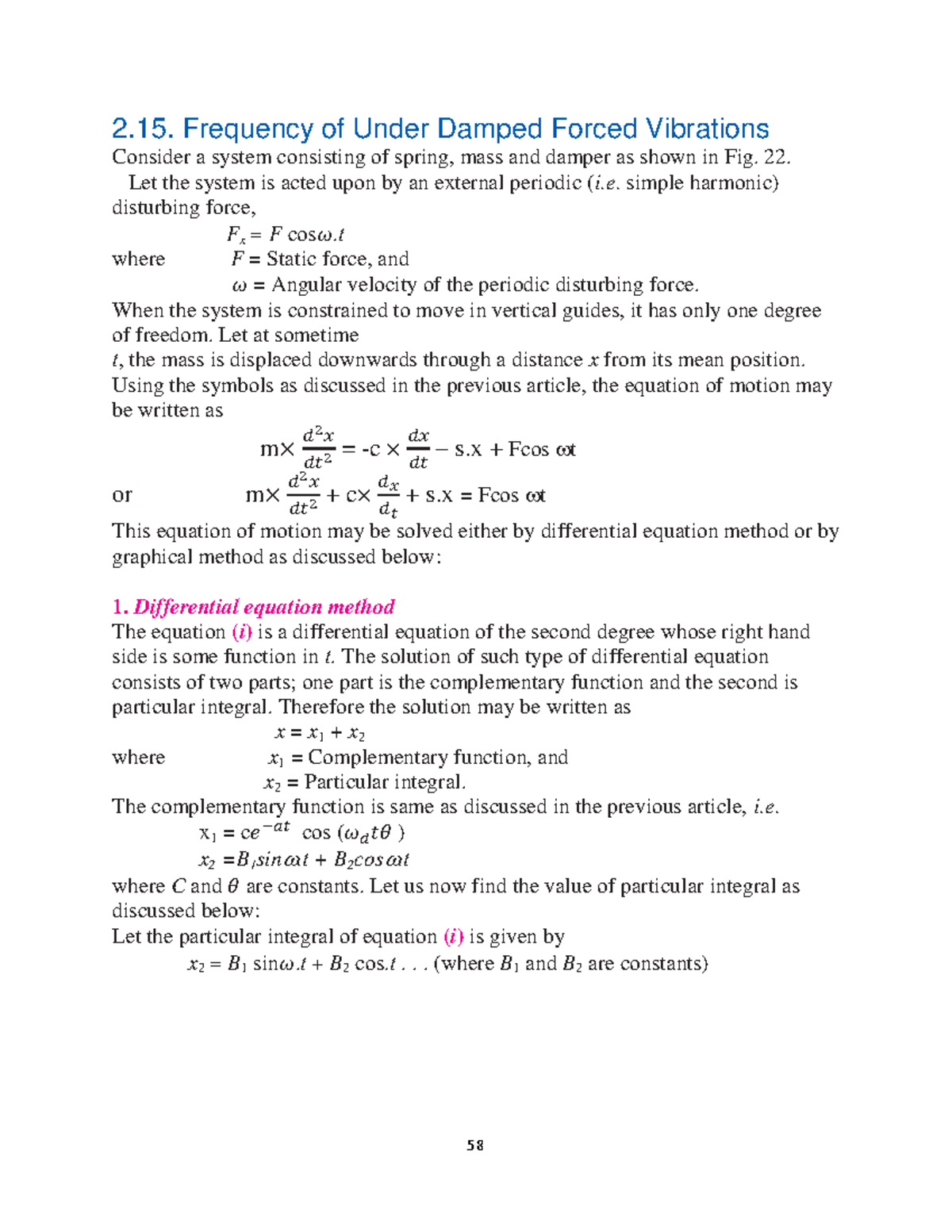 MCE322 - Chapter on Torsional Vibration and Damped Frequencies - Studocu