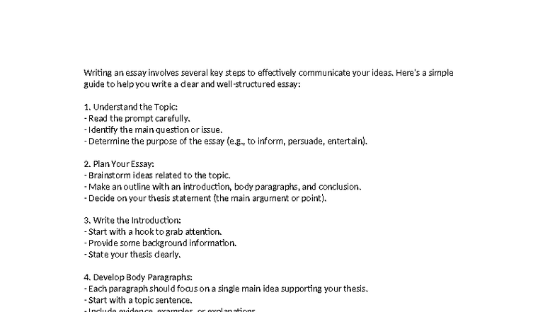 ENG 101: Essential Steps for Writing a Clear Essay - Studocu