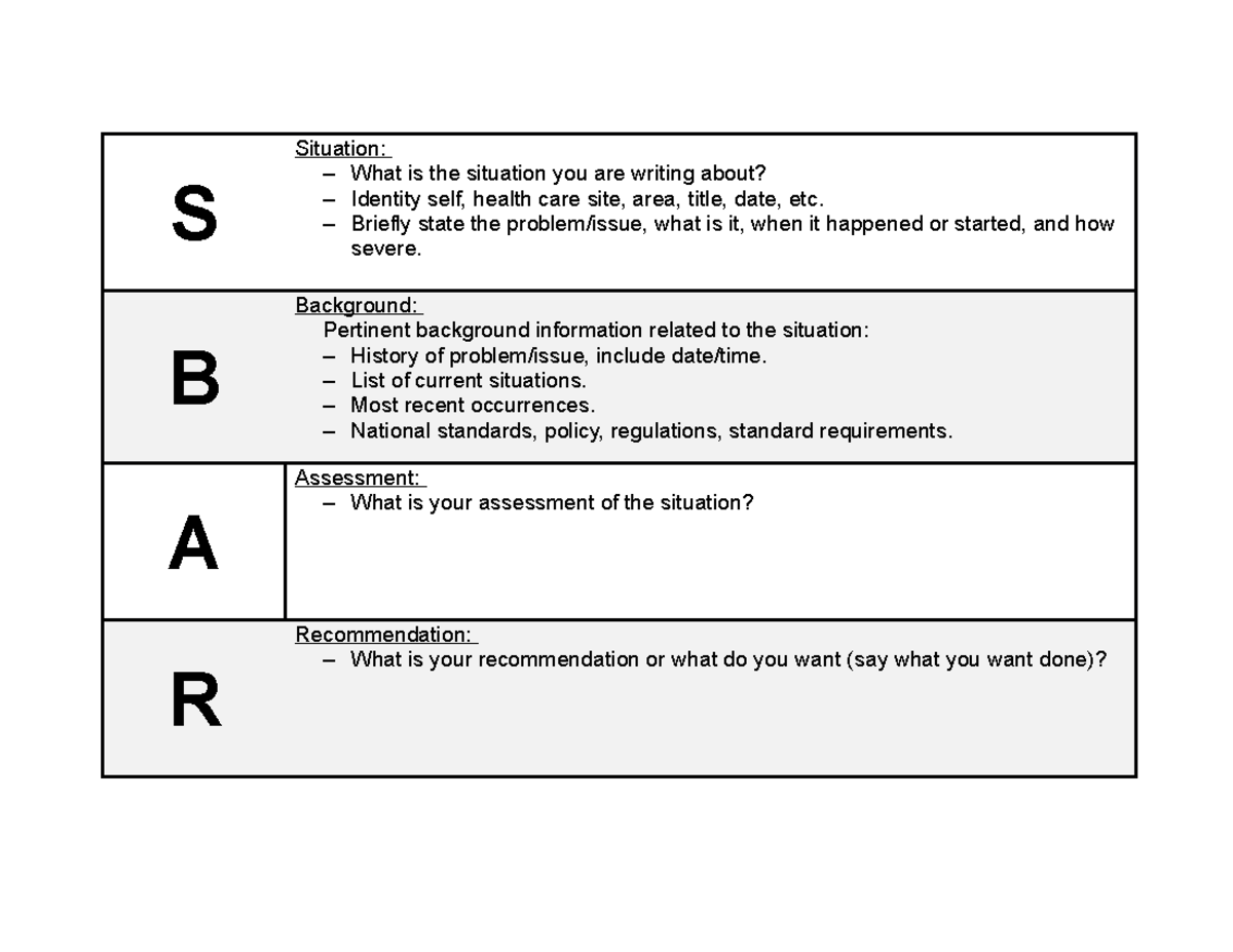 Clinical SBAR Assignment: Patient Case Analysis for Nursing Response ...
